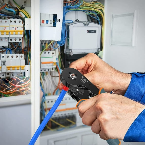 QIHE-Wire Ferrule Crimping Tool, Square Jaw Wire Crimping Pliers AWG 28 ...