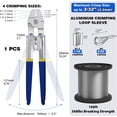 QIHE-Wire Rope Crimping Tool Kit, 100FT 1/16" Stainless Steel Cable 7X7 ...