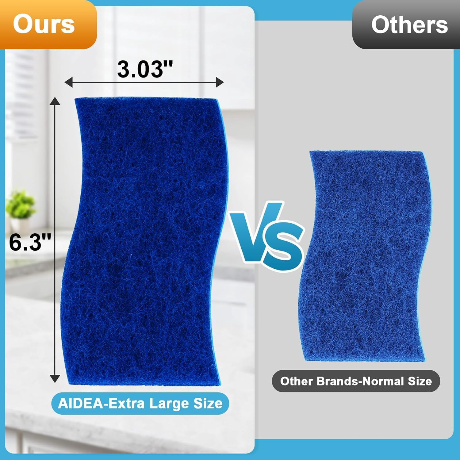 QIHE-XL Scrub Sponges Non-Scratch 24Count, Extra Large Sponges Kitchen ...