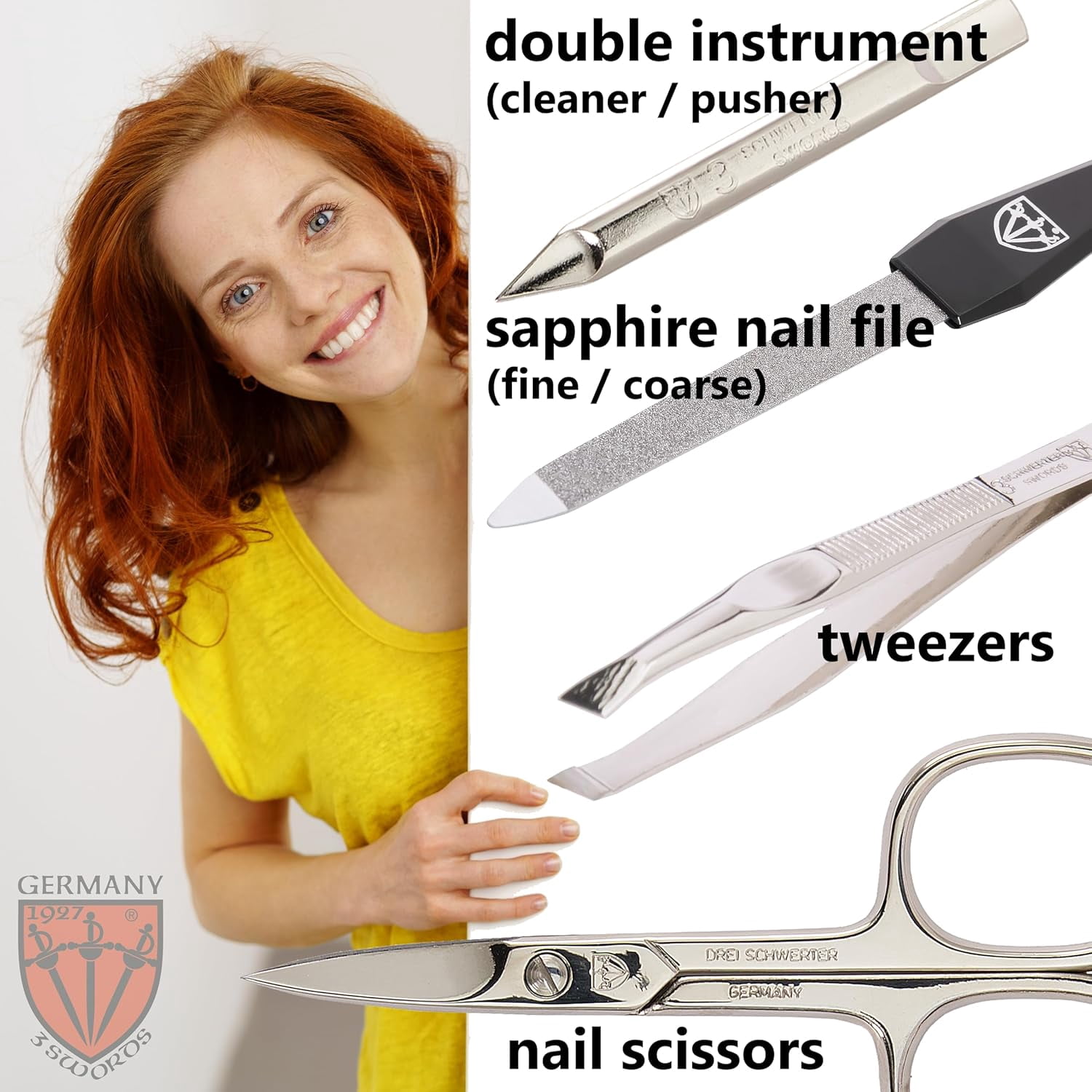 QIHE-- brand quality 3 piece manicure pedicure grooming kit set for ...