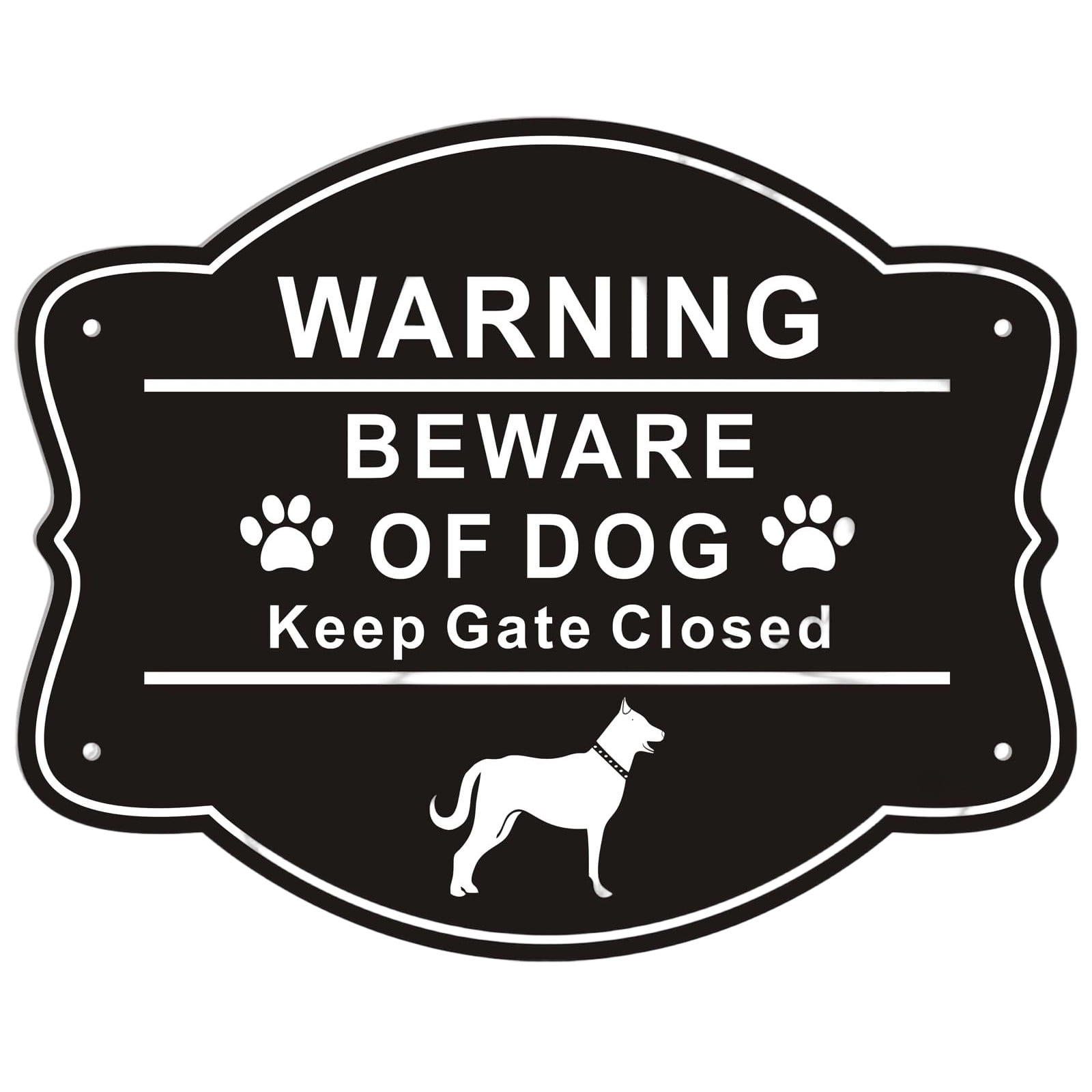 QIHUA Aluminum Courtyard Sign with Fence Border for Property Alert ...