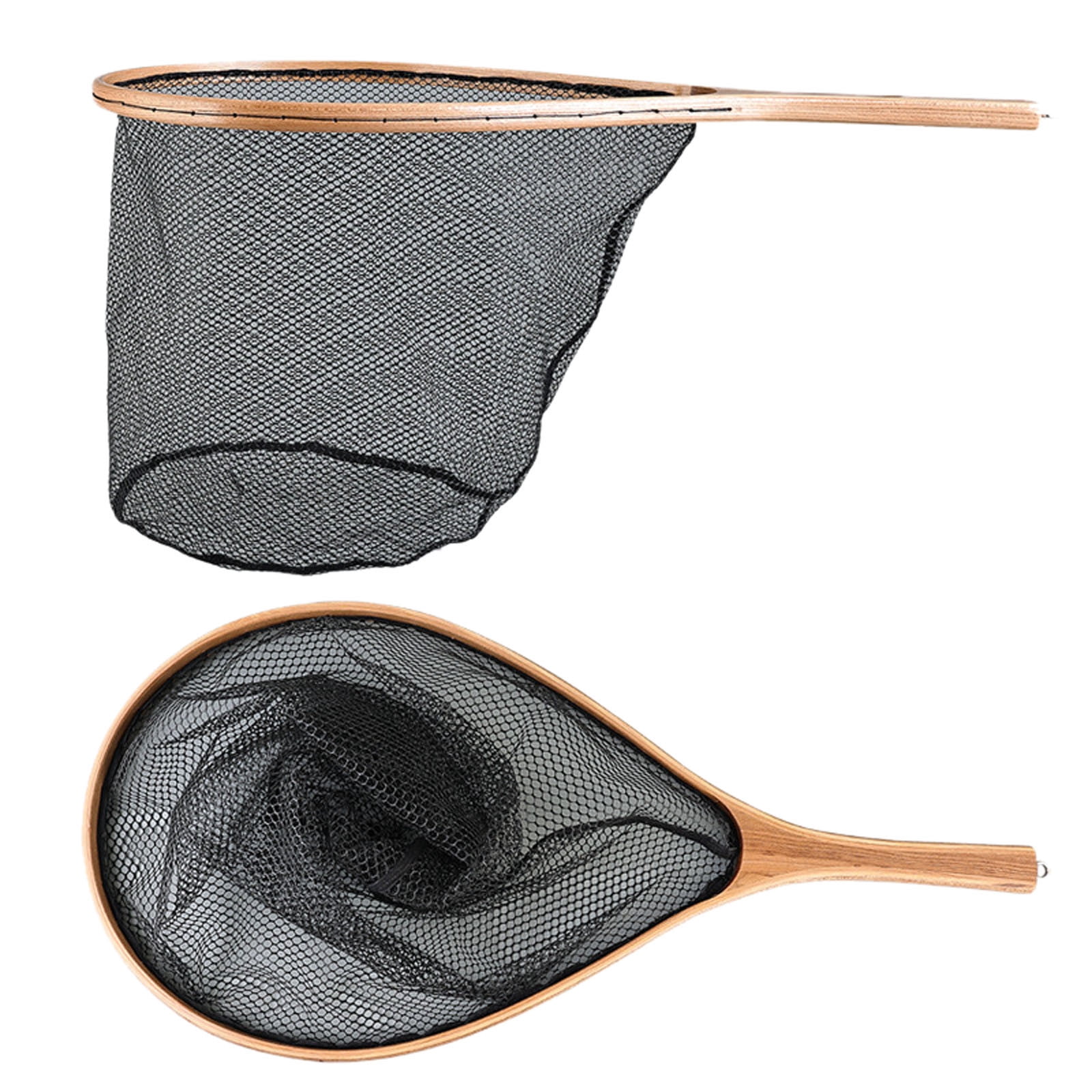 QIHUA Elm Wood Landing Net For Steelhead/ 25.8" Rubberized Fly Fishing ...