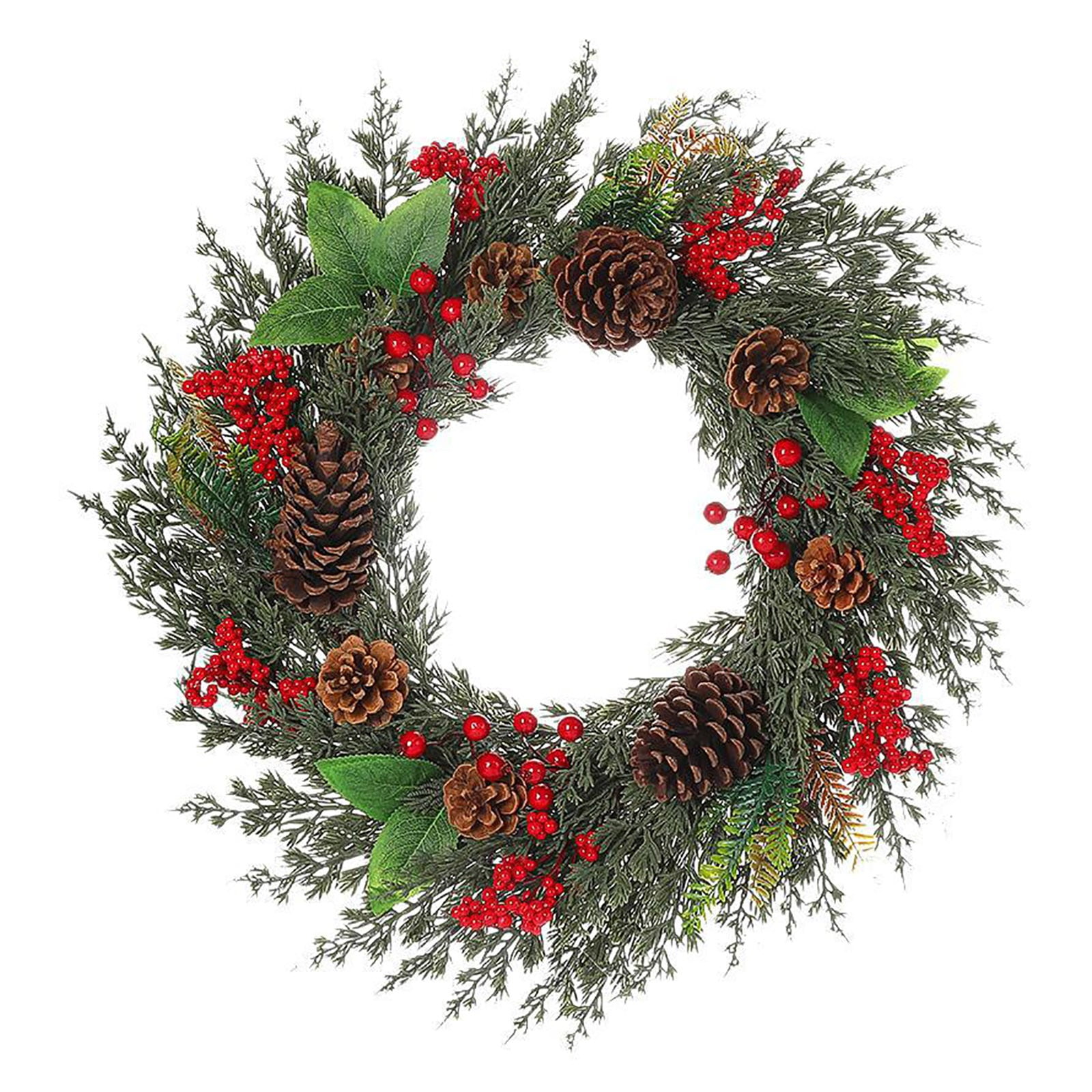 QIHUA Wreath Pinus Tabulaeformis Red Fruit Home Border Front Door ...