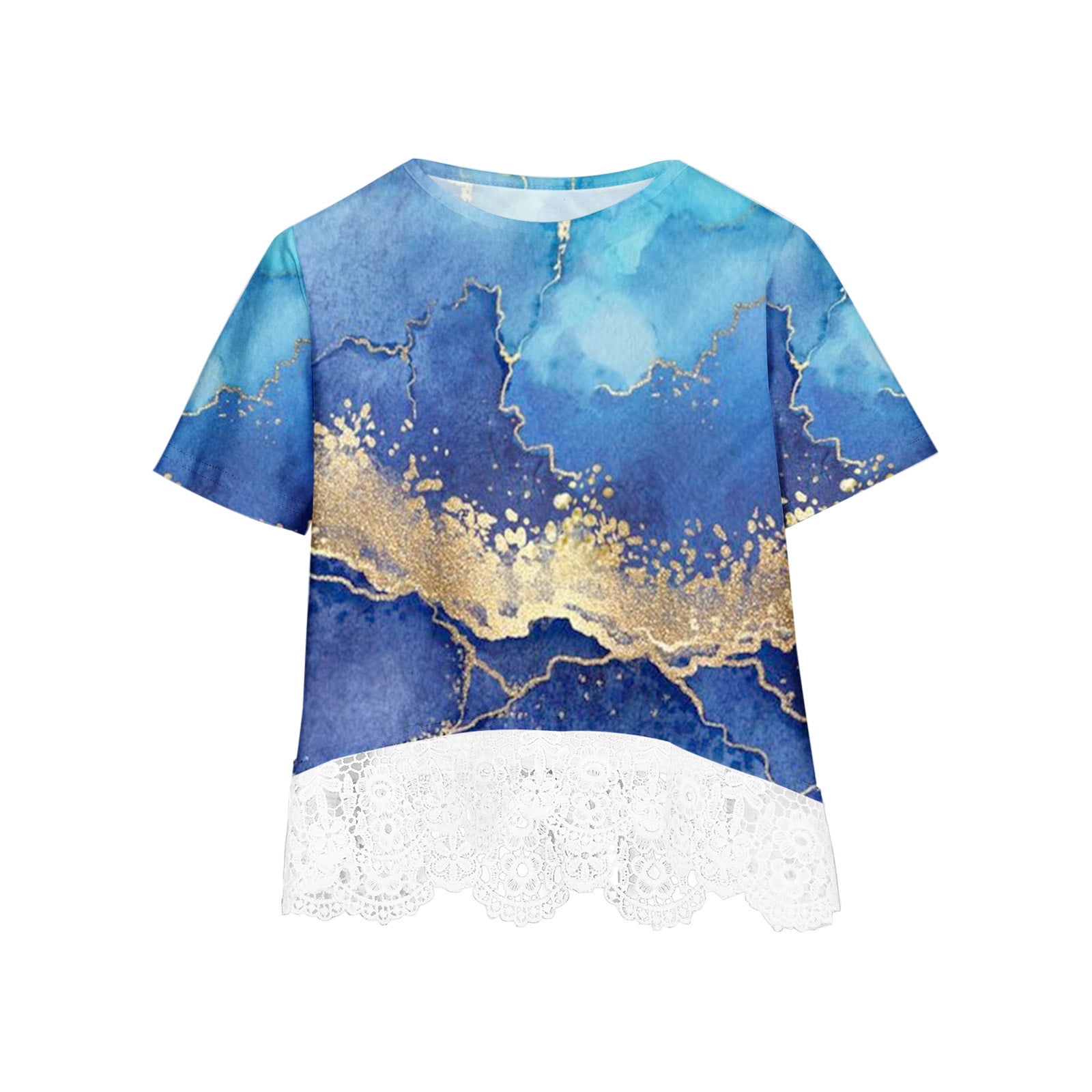 QIIBURR Girls Shirts Size 7-8 Girls Shirt Crewneck Layered Floral Print ...