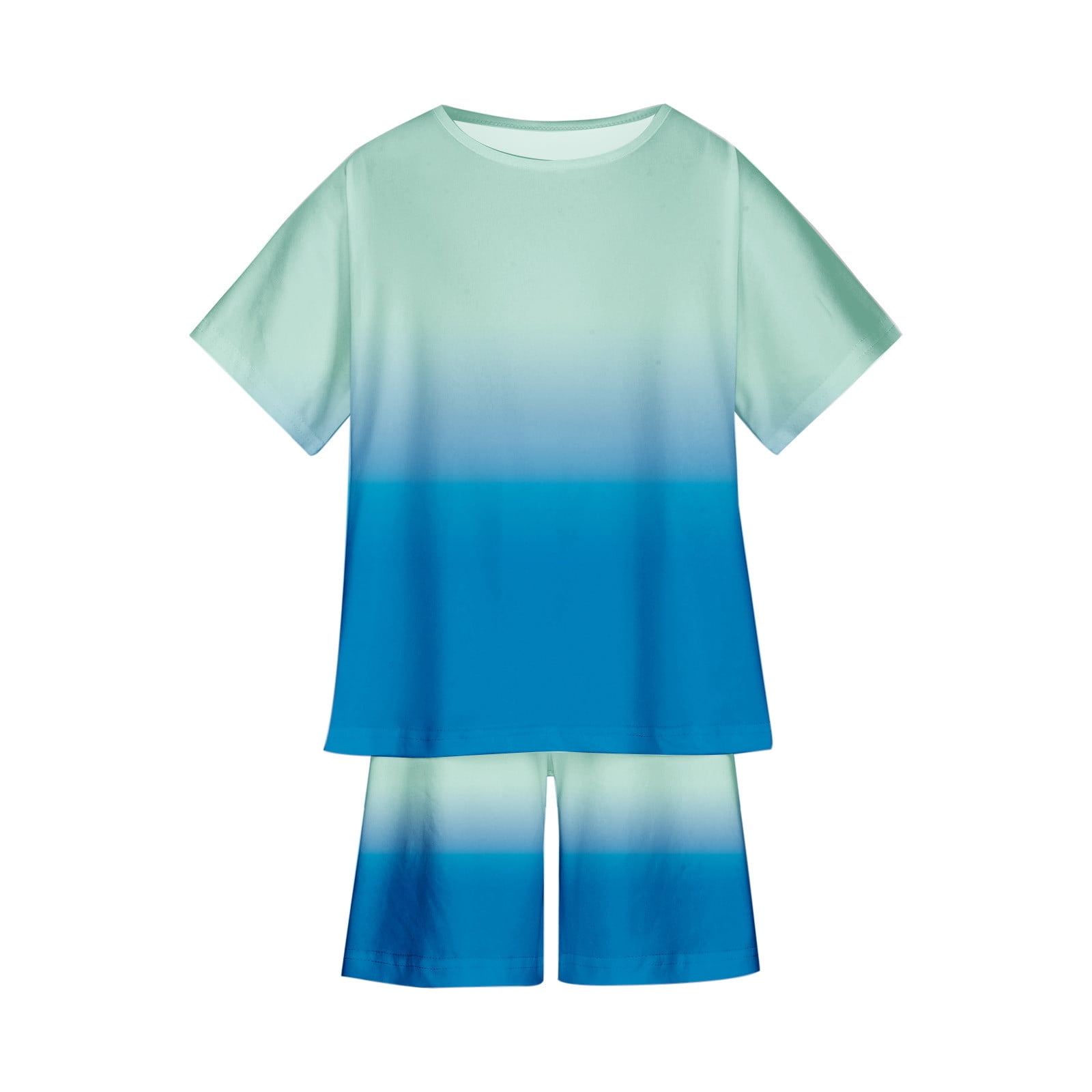QIIBURR Shorts for Girls Size 7-8 Boys Girls Gradient T-Shirt Set ...