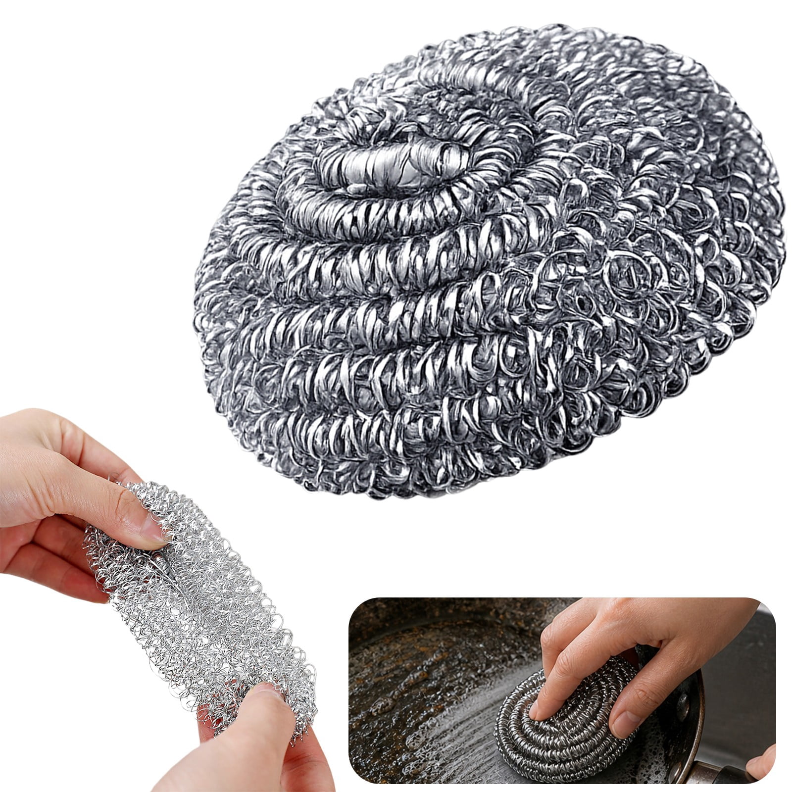 QIJGEBGG 1Pcs Steel Wool Scrubber Pads, Stainless Steel Scrubber for ...