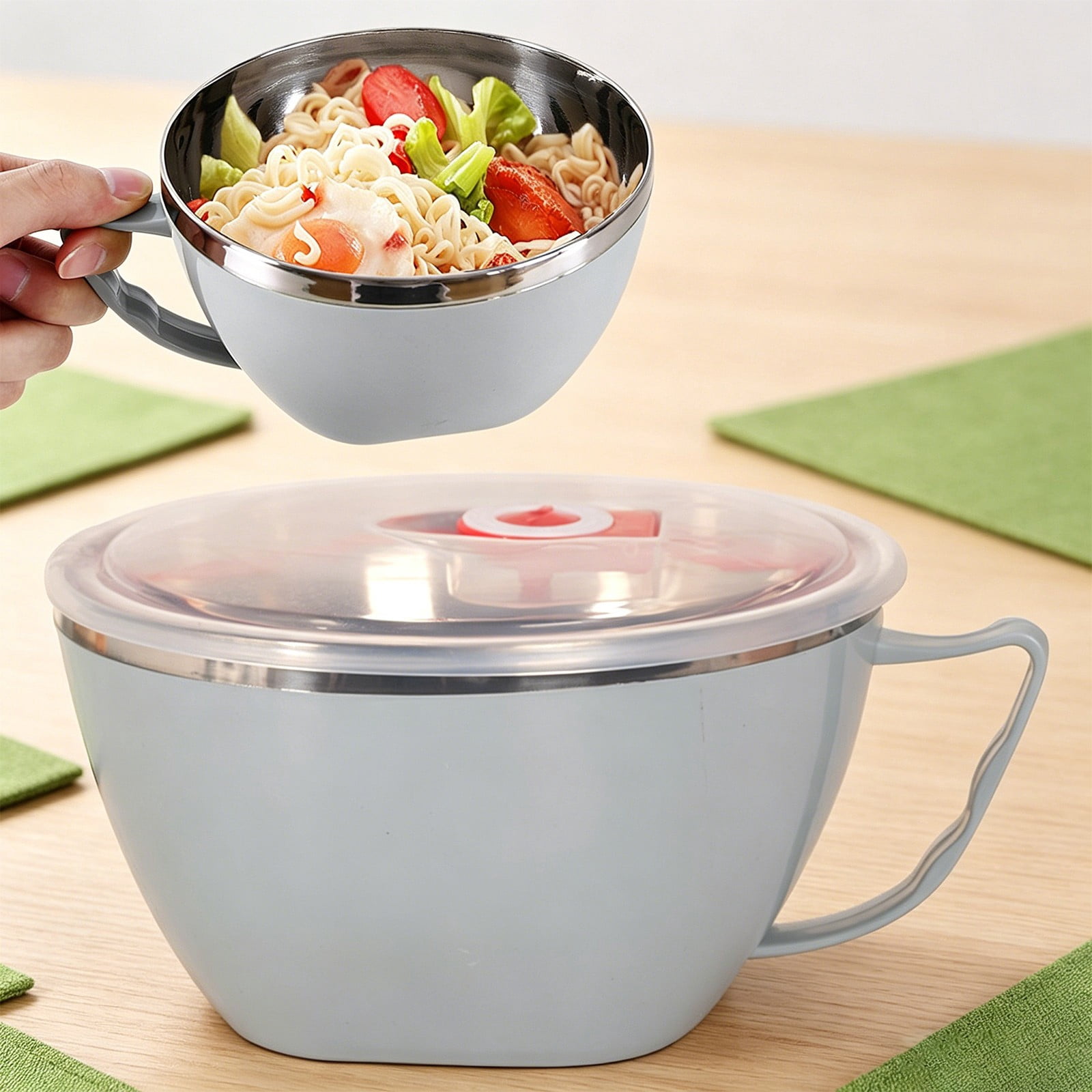 QIJGEBGG Microwave Ramen Bowl with Lid, Soup Mugs & Cups for Cereal ...
