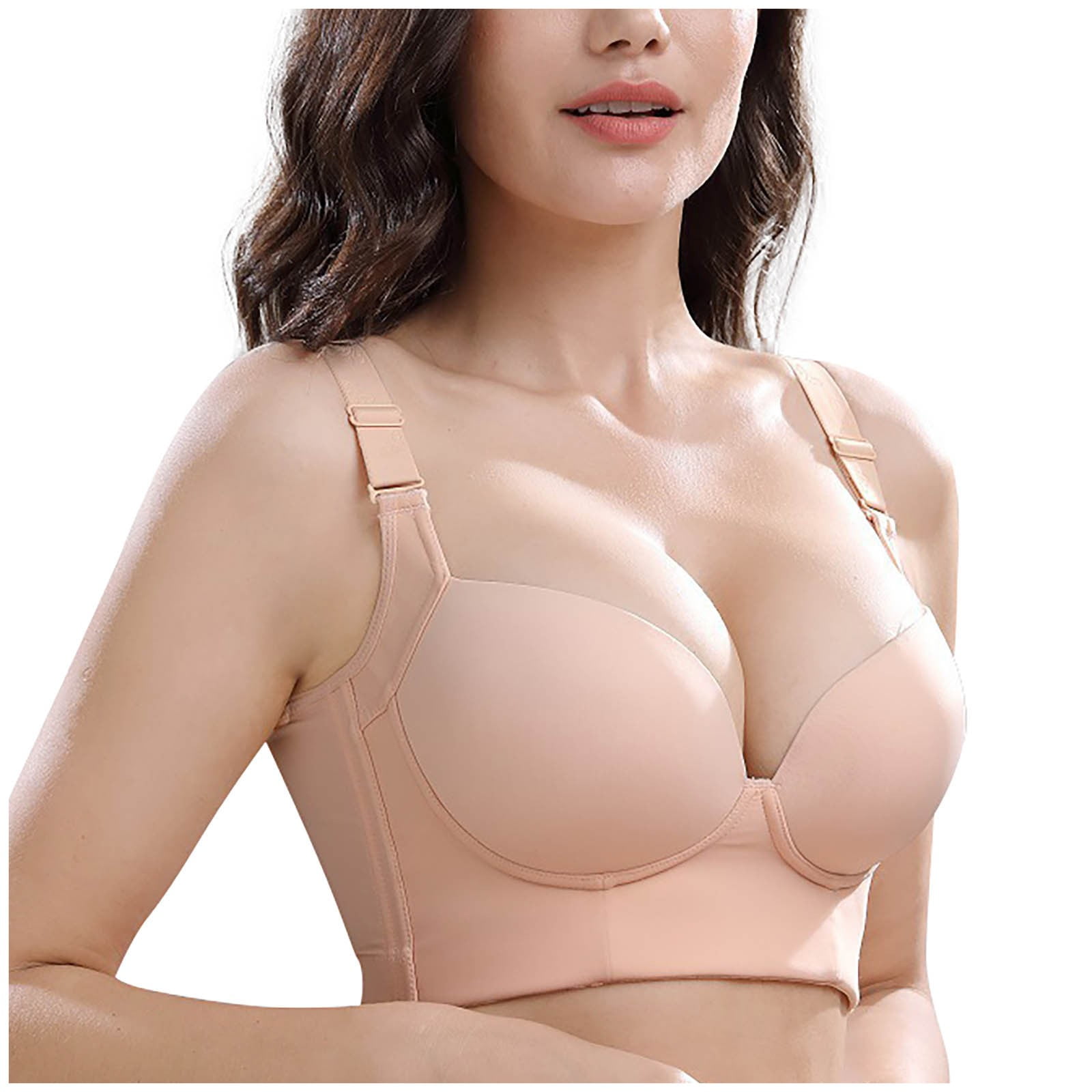 Qijie Womens Push Up Brafull Coverage Underwire Brahide Back Fat