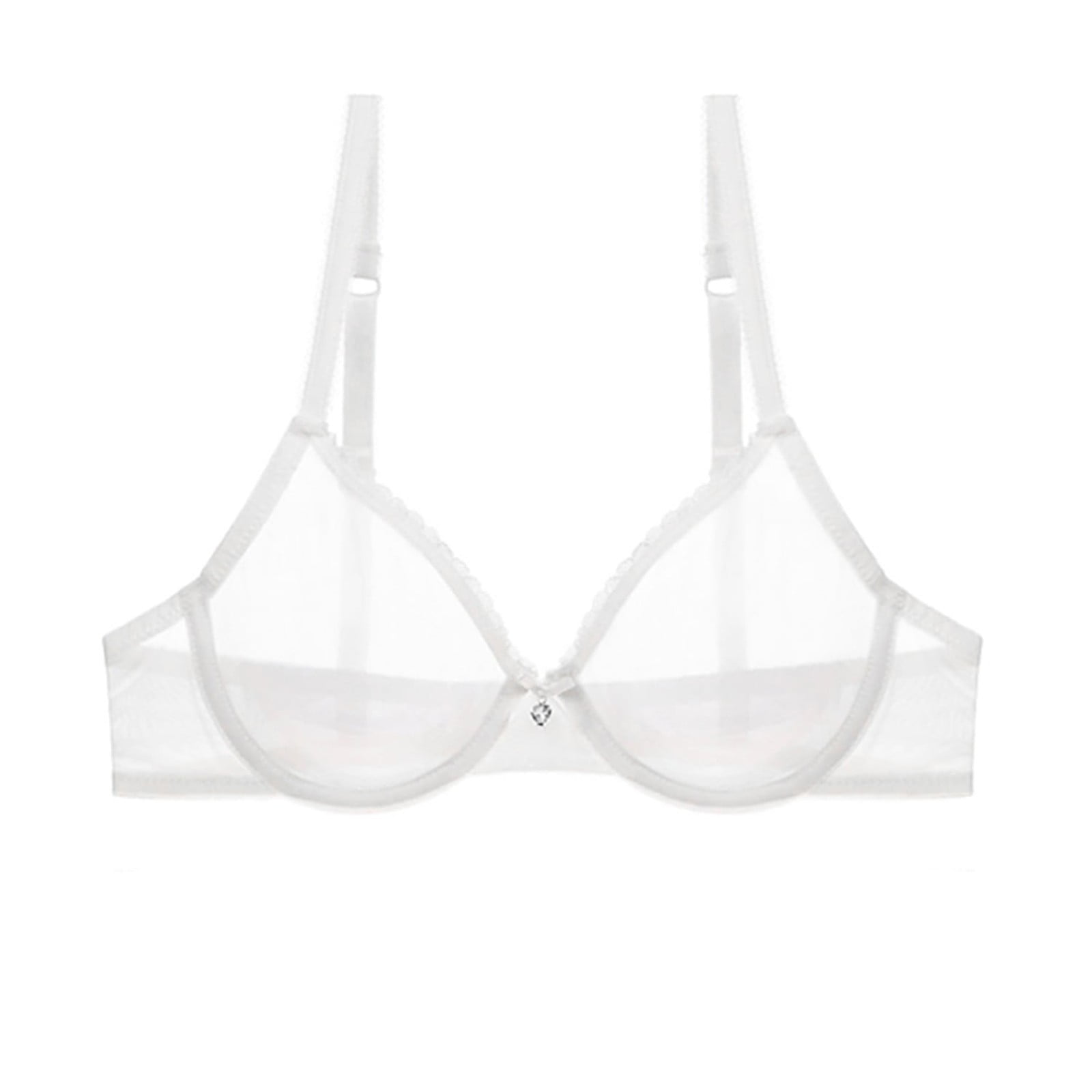 QIJIE Women's Sheer See Through Bra Lace Mesh Comfortable No Padded ...