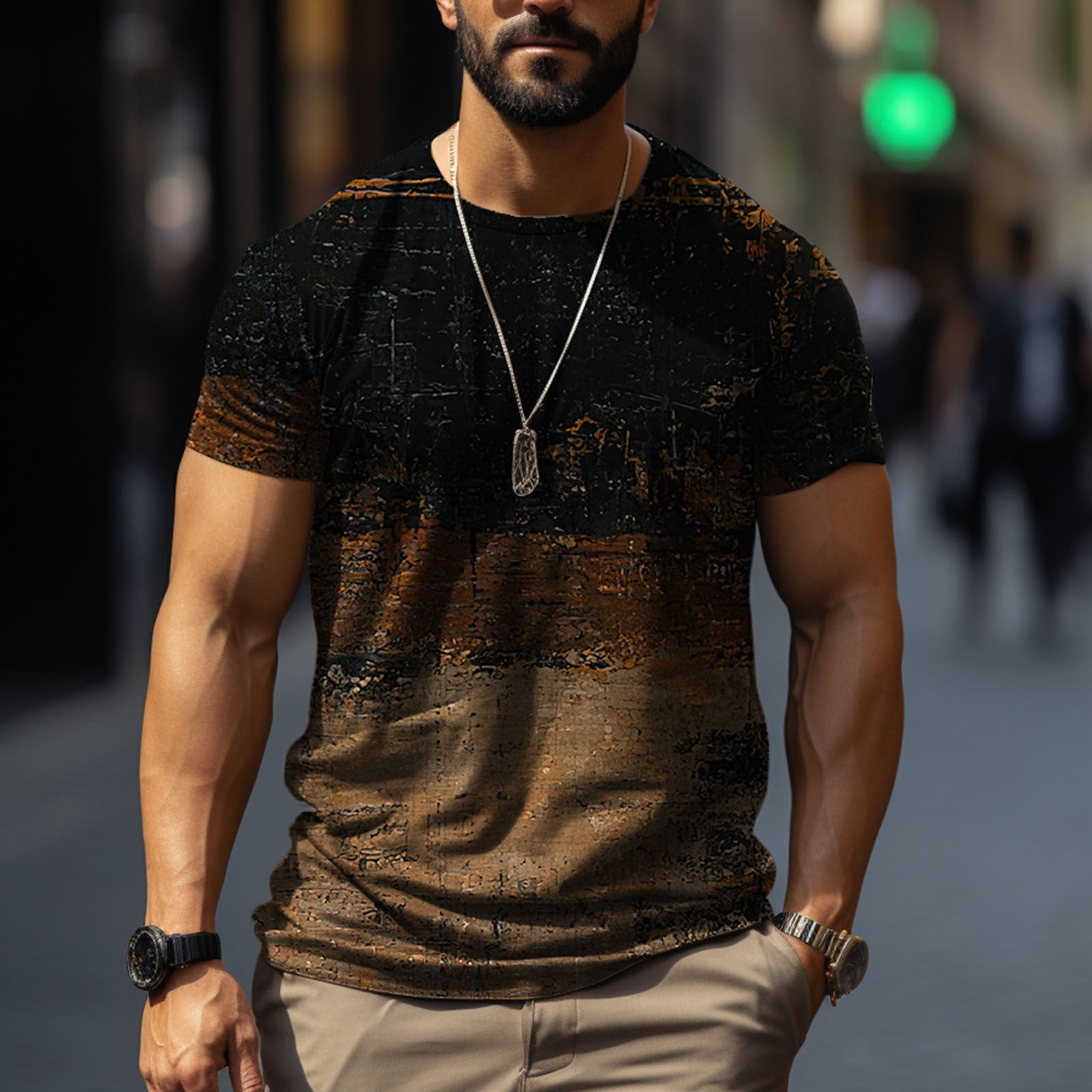 QIJUNTUO Men T Shirts Men'S Summer T Shirt Fashion Printed T Shirt ...