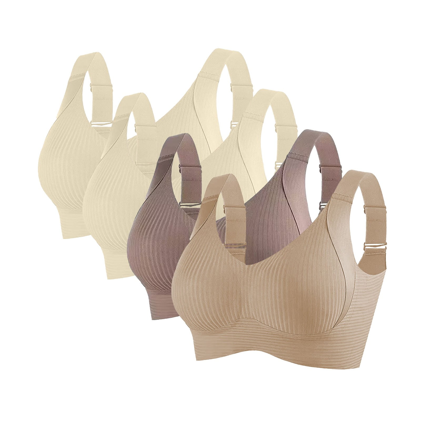 QIJUNTUO Wireless Longline Bralette Support Top Seamless Comfort Bra ...