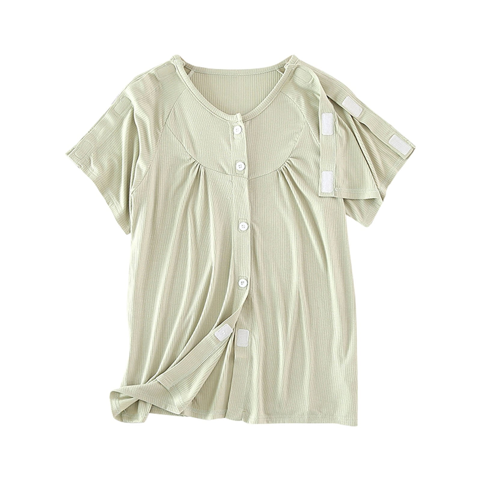 QIJUNTUO Women's Adaptive Post-Surgery Recovery Shirt With Side Snap ...