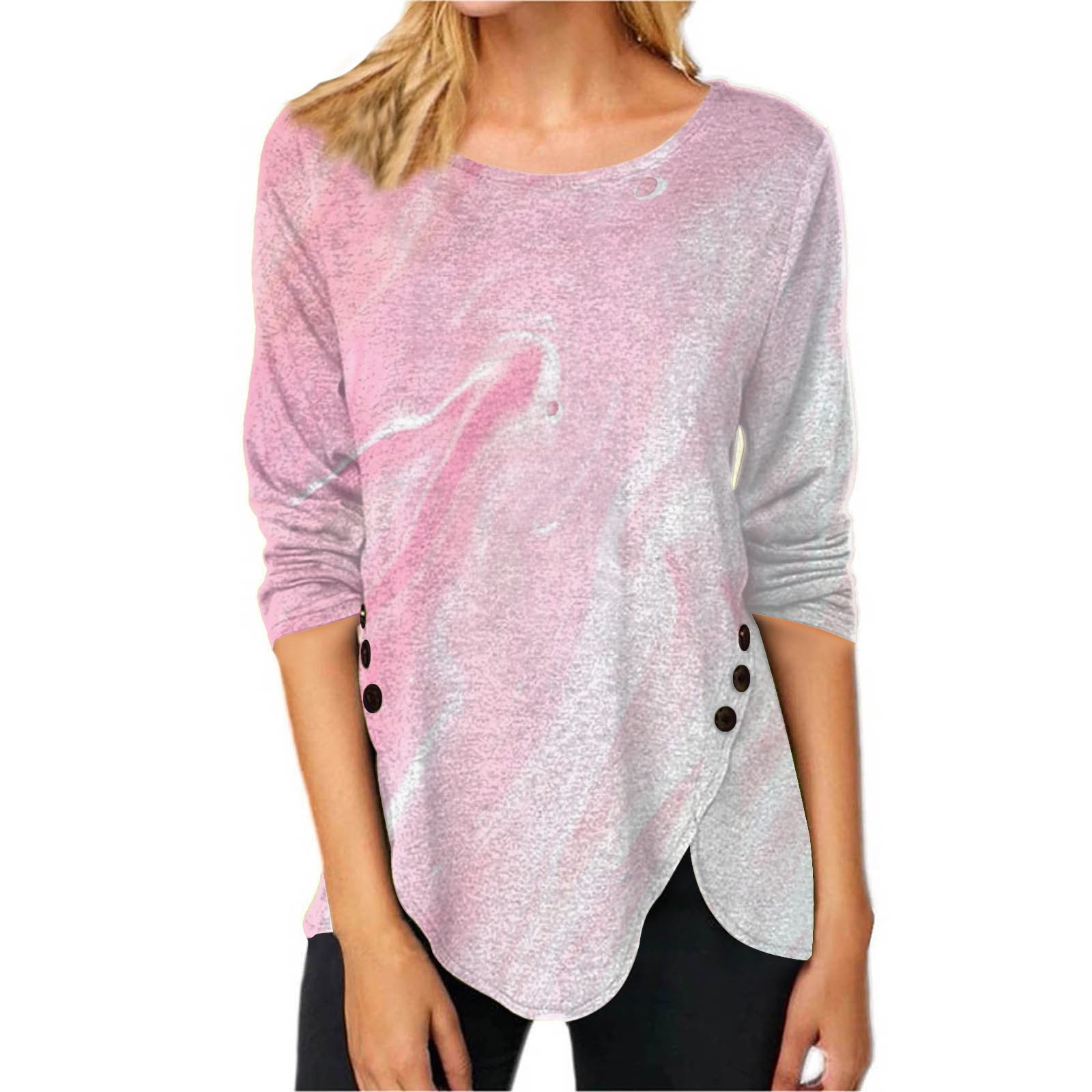 QIJUNTUO Women's Asymmetrical Hem Graphic Tee With 3D Print For Urban ...