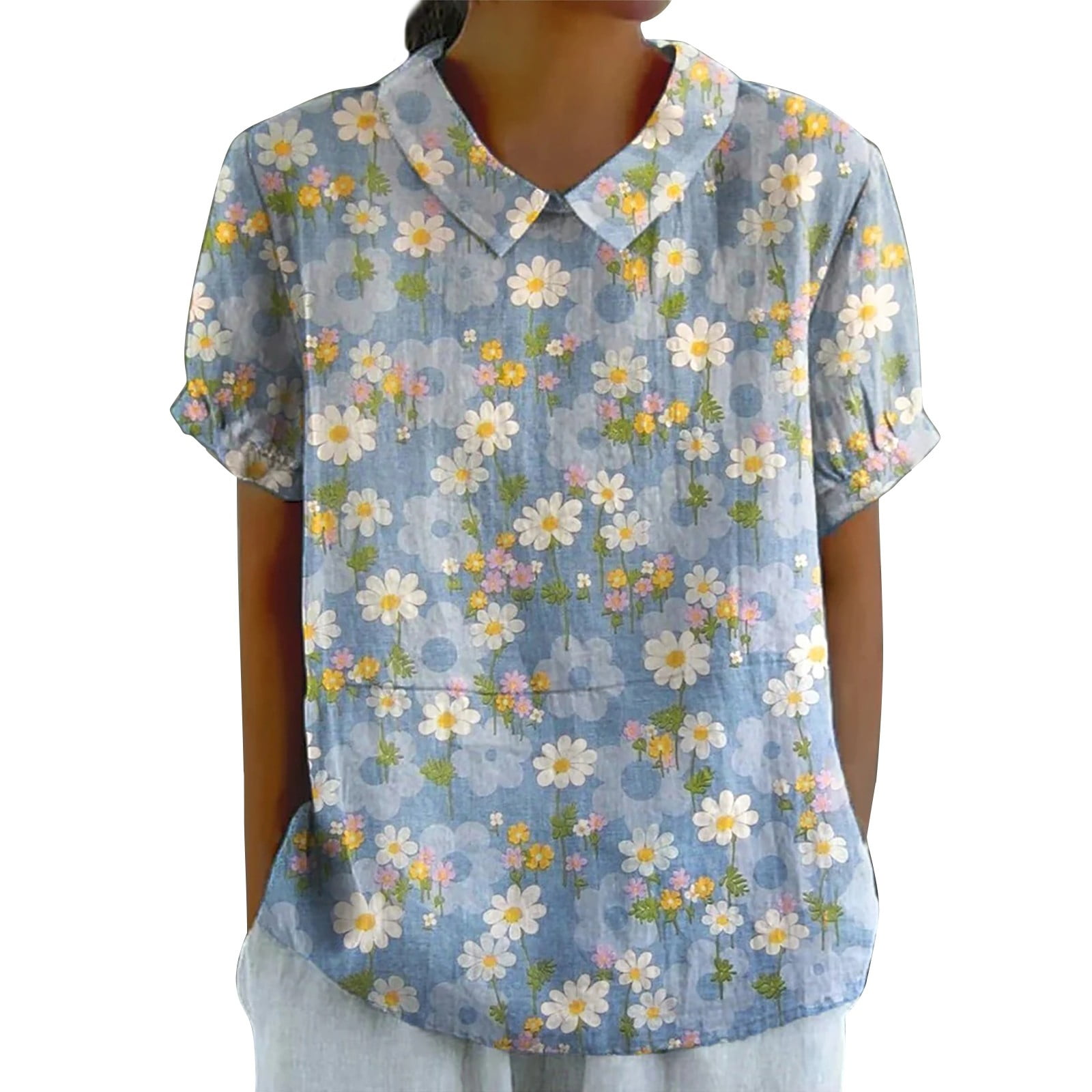 QIJUNTUO Women's Coastal Vacation Button-Down Shirt With Convertible ...