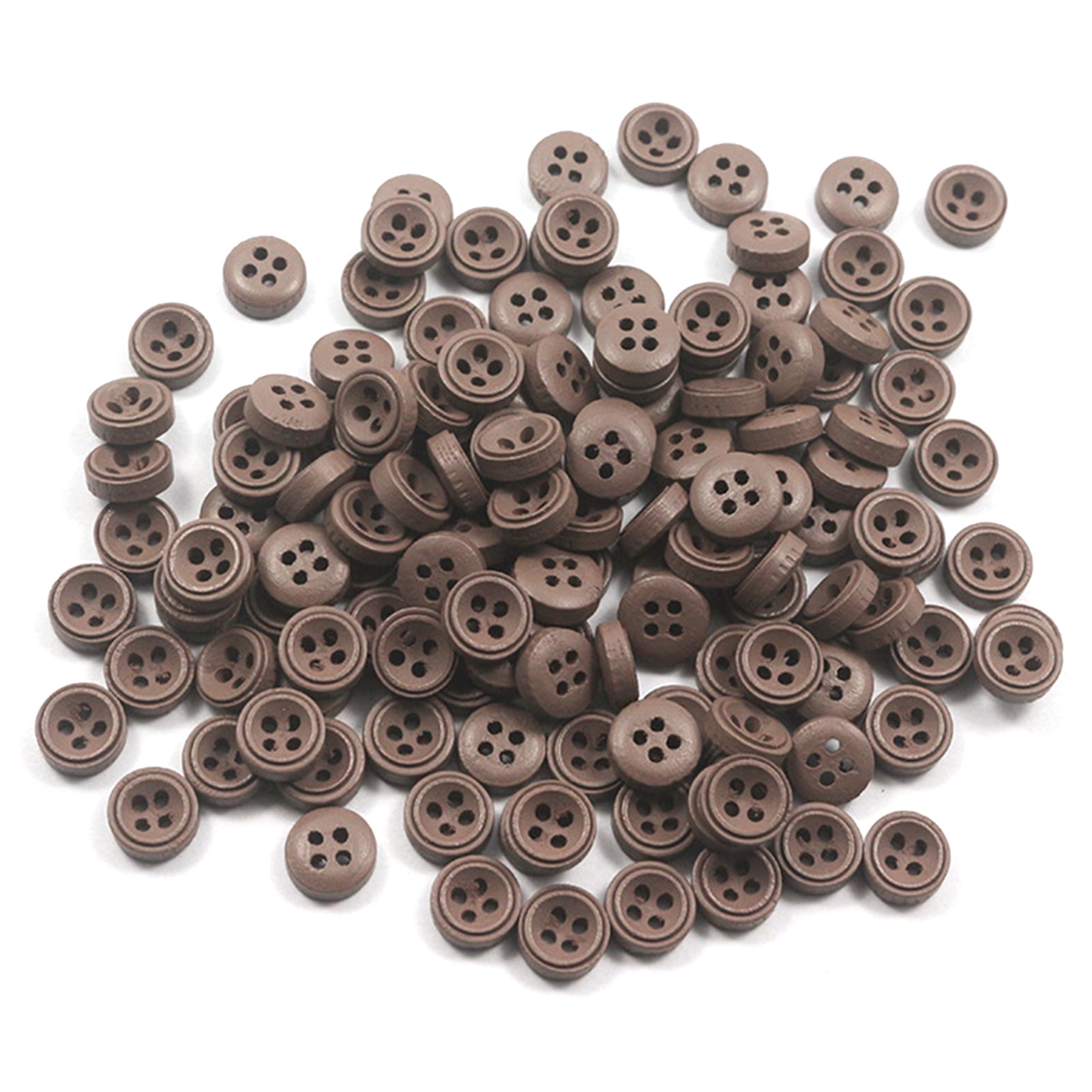 Hevirgo 100Pcs Wooden Decorative Buttons Solid Color Sewing Clothing ...