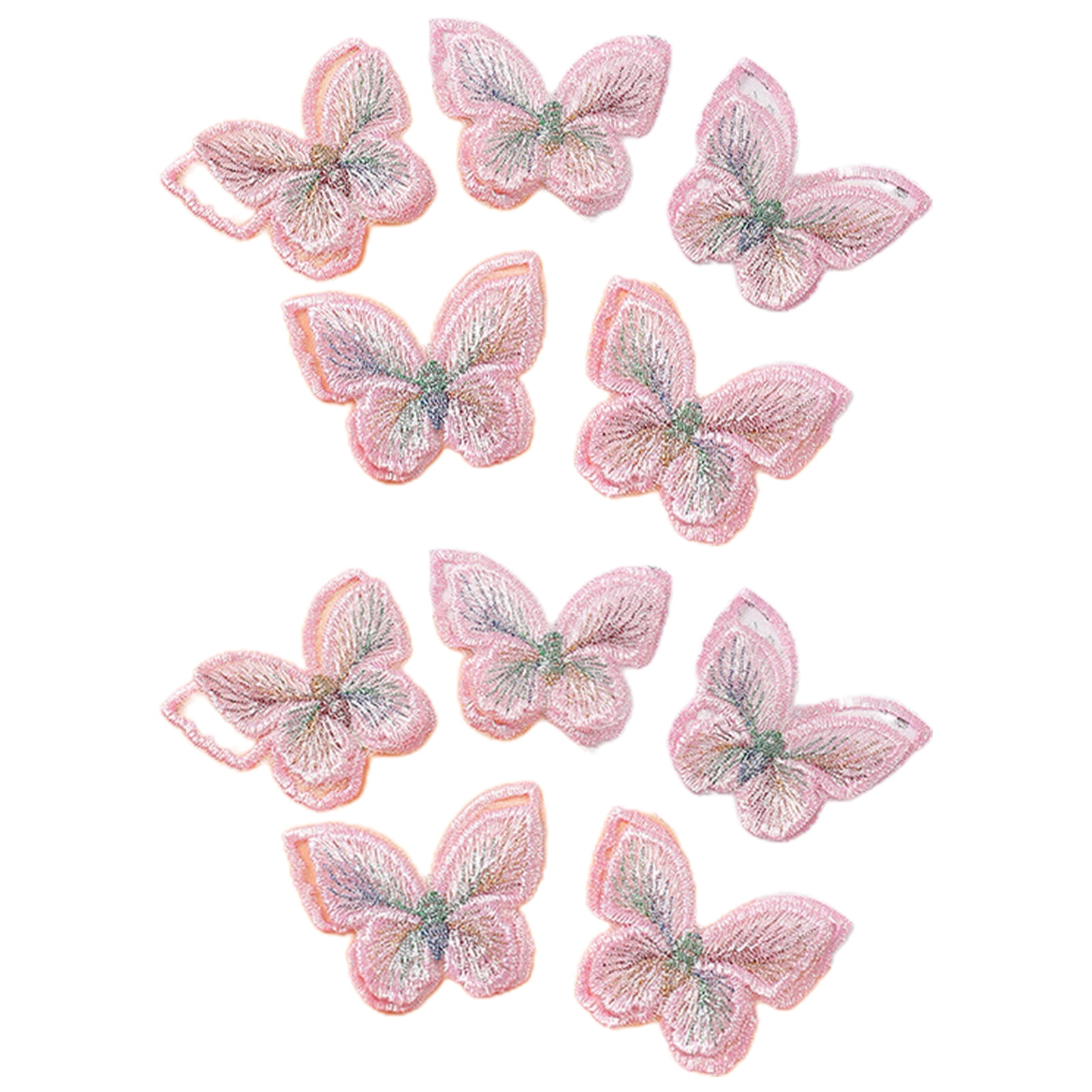 QILIN 10Pcs Butterfly Appliques Exquisite Handicraft Double Layers DIY ...