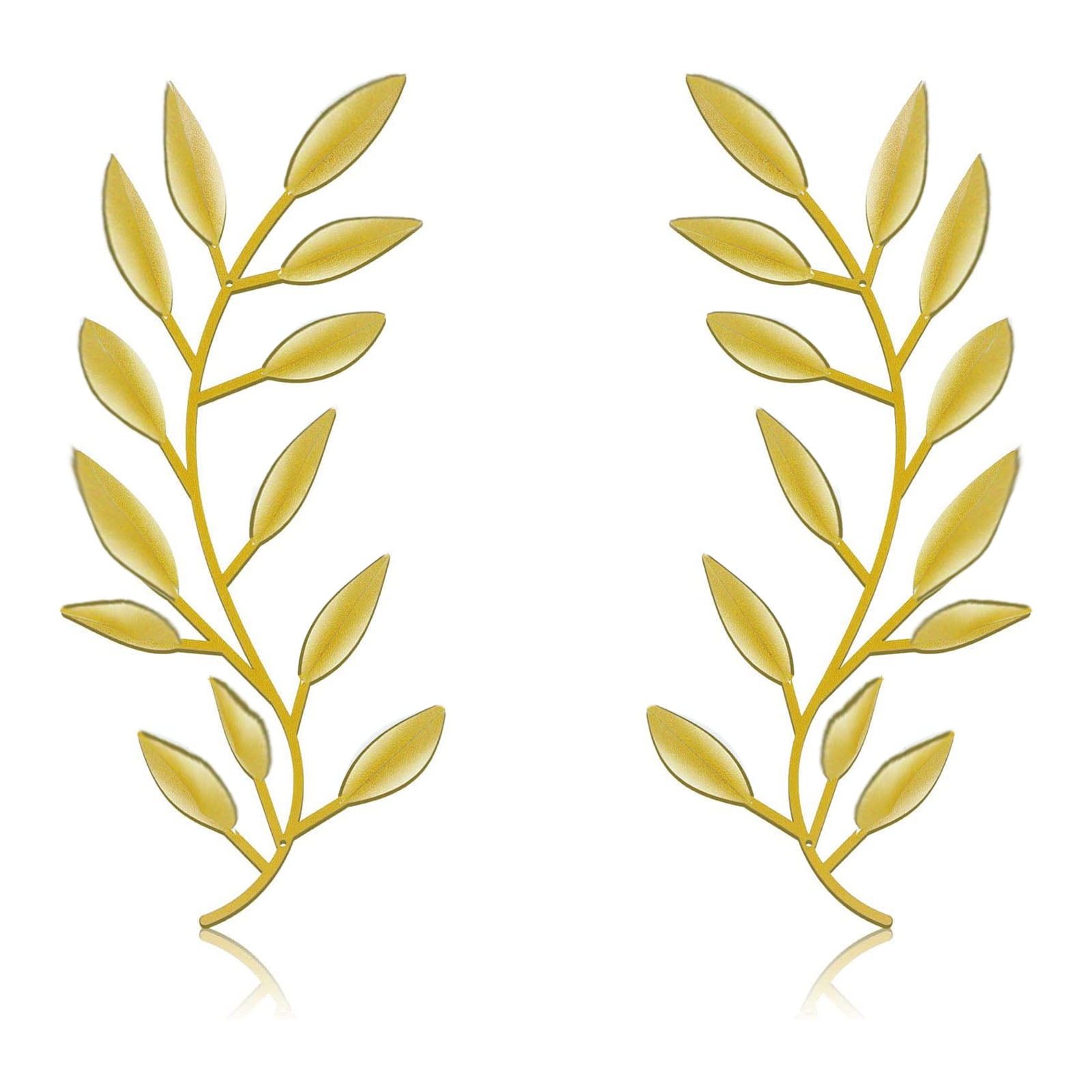 QILIN 2Pcs Leaf Wall Decor Symmetrical Easy to Hang Black Wrought Iron ...
