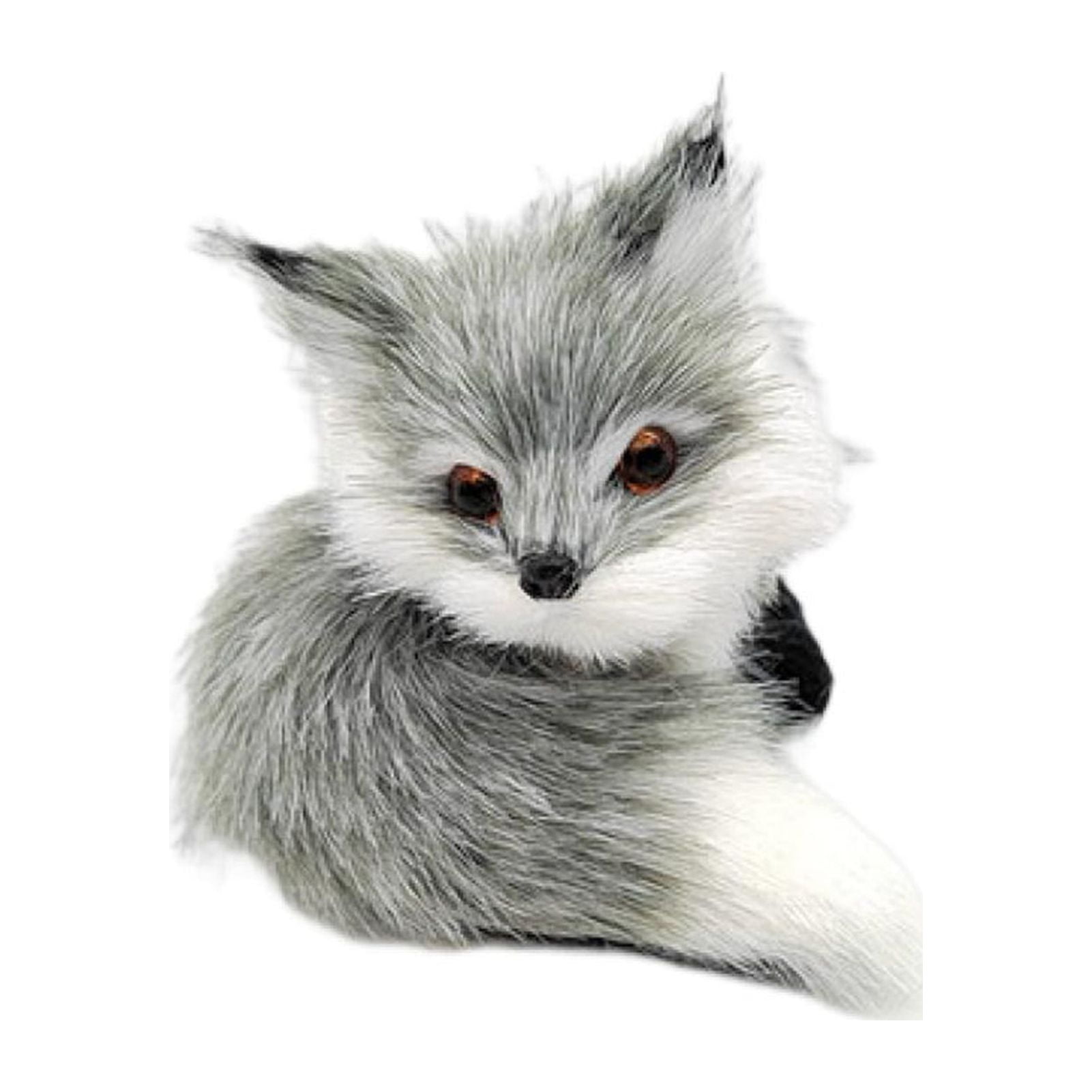 QILIN Cute Simulation Fox Lovely Realistic Mini Animal Figure Plush Toy ...