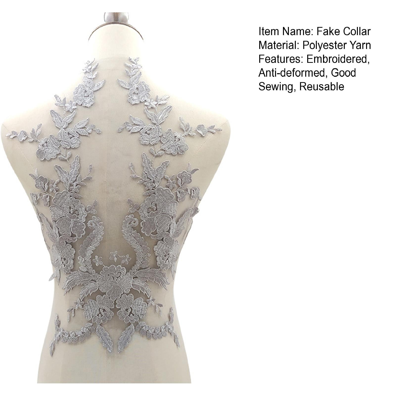 QILIN Fake Collar Embroidered Fabric Sewing Lace Applique Sewing Flower ...