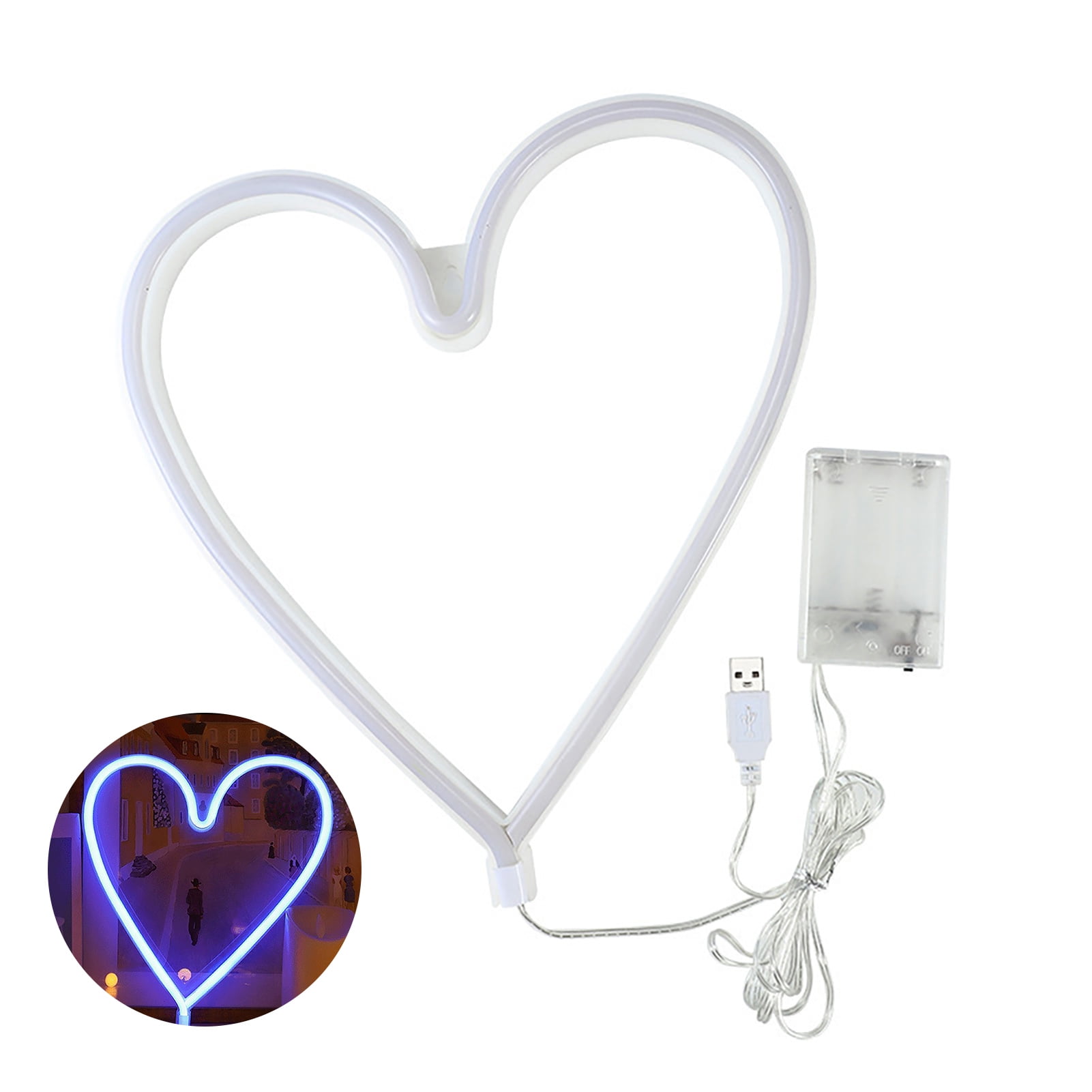 QILIN LED Neon Light Decorative Rechargeable Romantic Confession Love ...