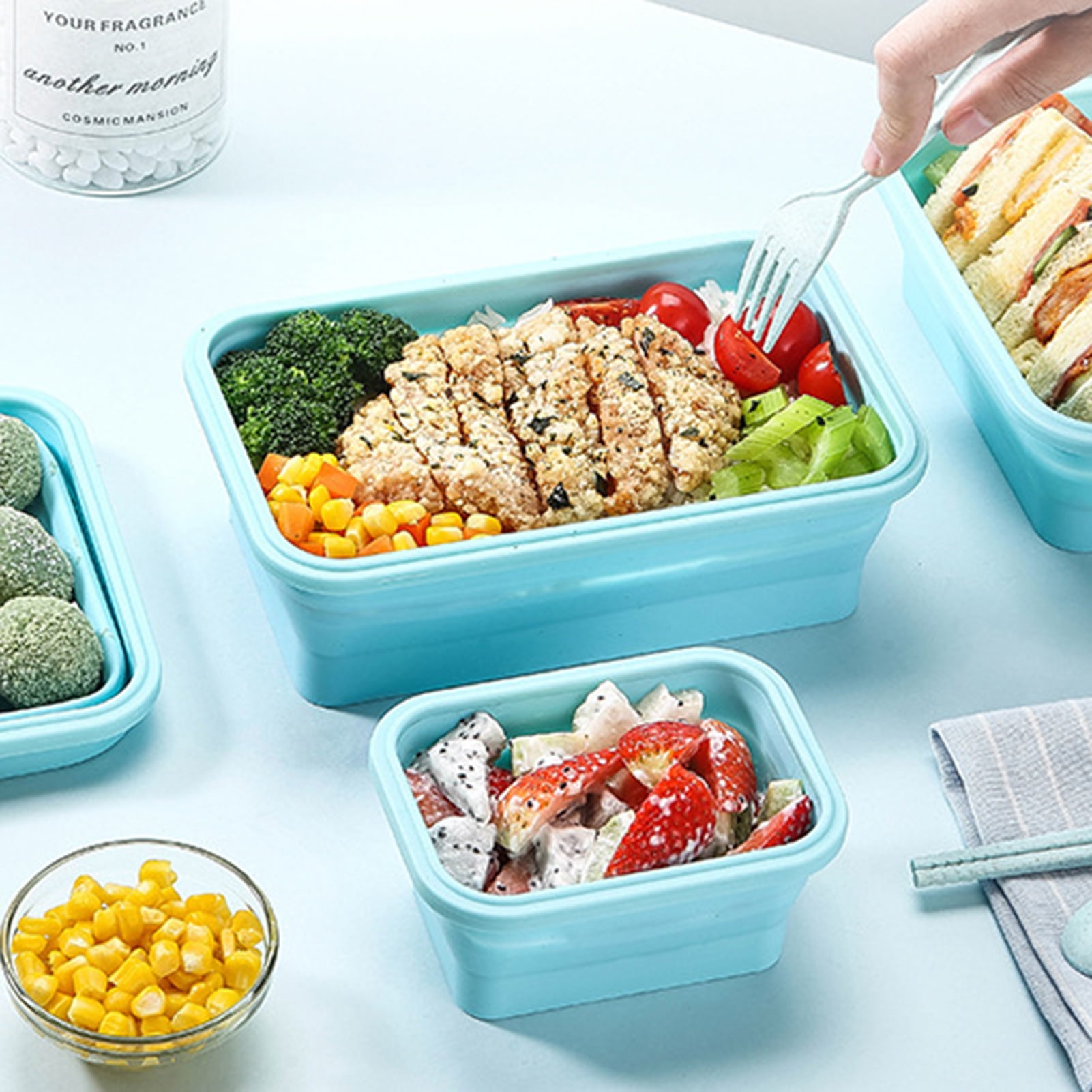 QILIN Lunch Box Collapsible Large Capacity Food Grade Silicone Folding ...