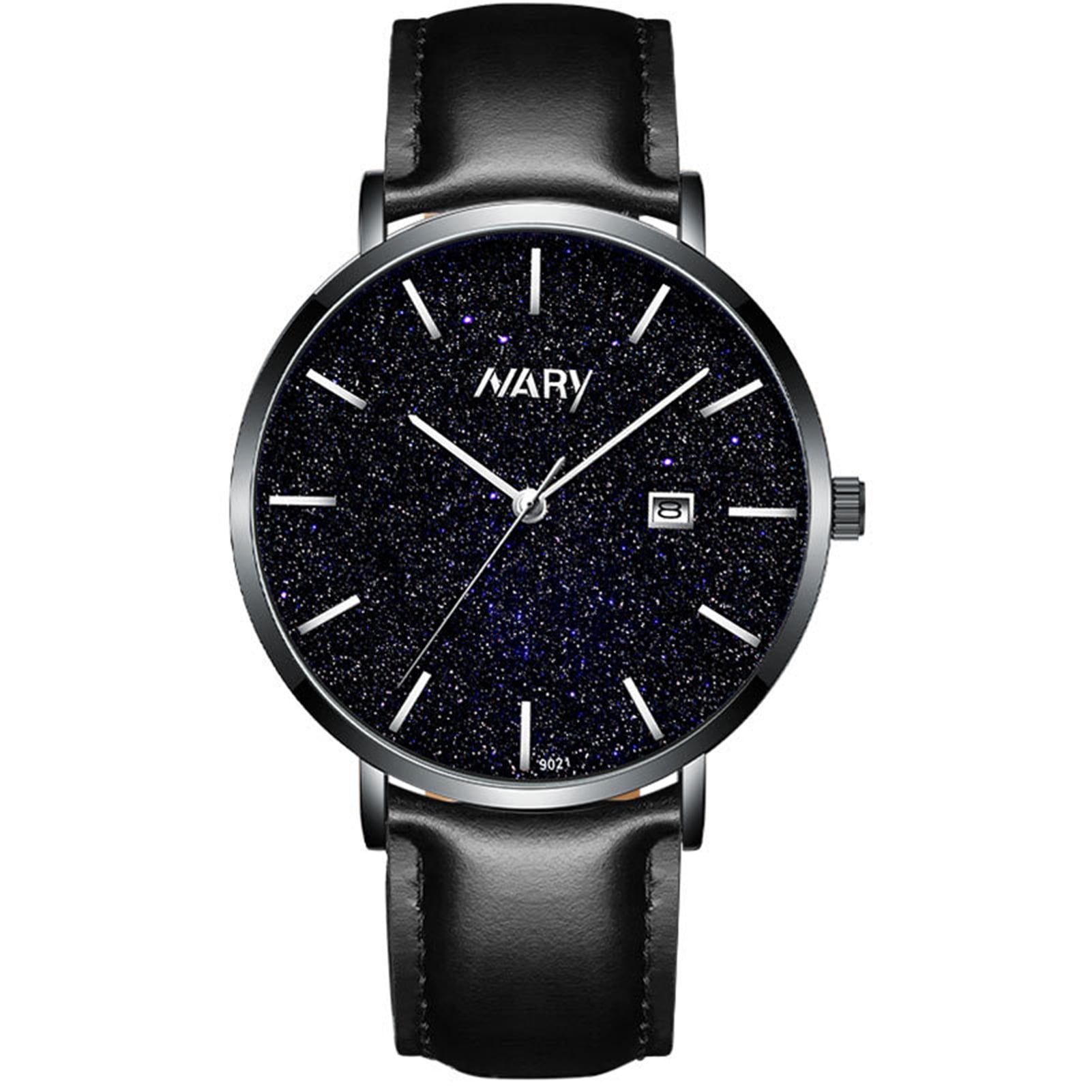 QILIN NARY Round Dial Smooth Alloy Starry Dial Life Waterproof Men ...