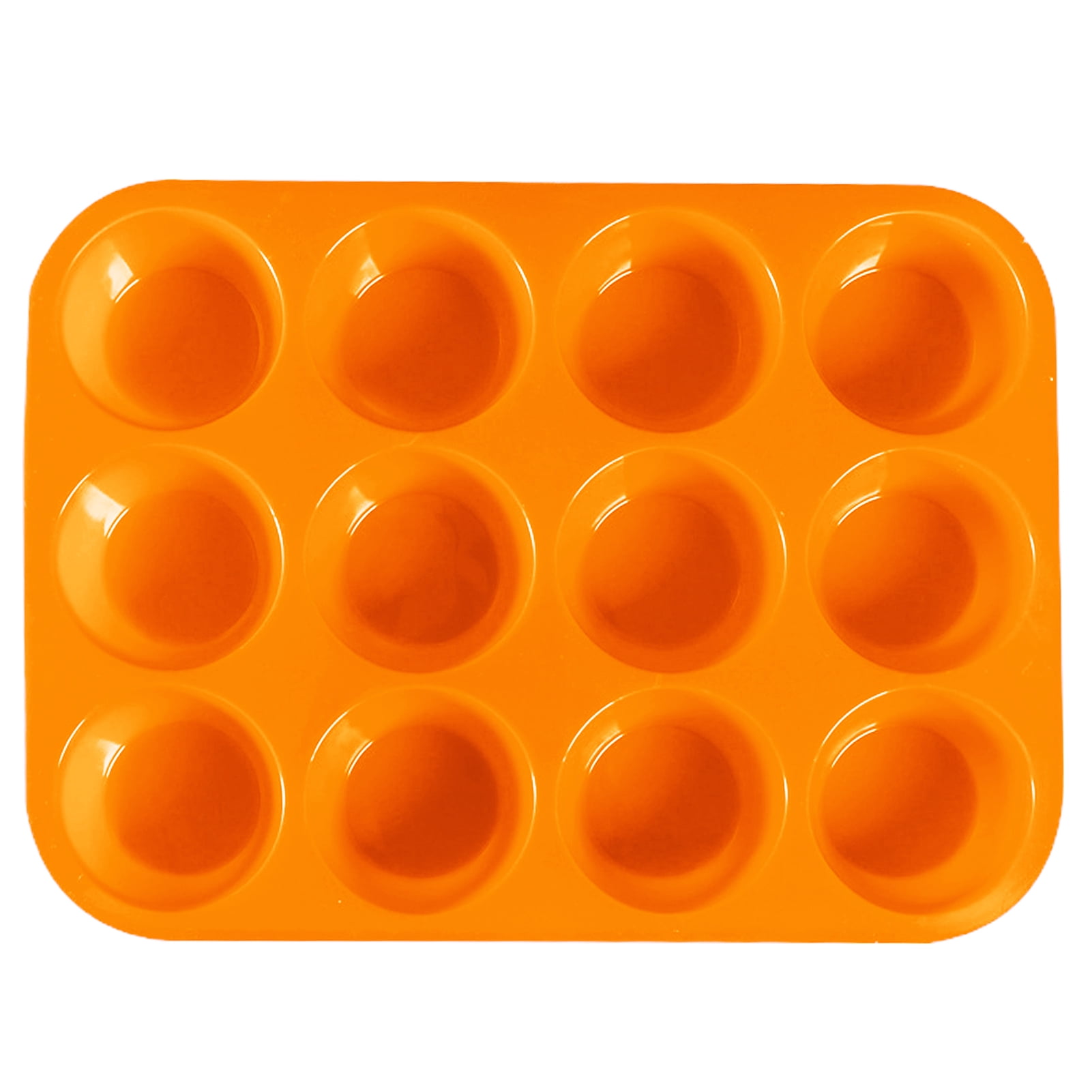 QILIN Round Silicone Muffin Mold 12 Cavities Food Grade Easy Release ...