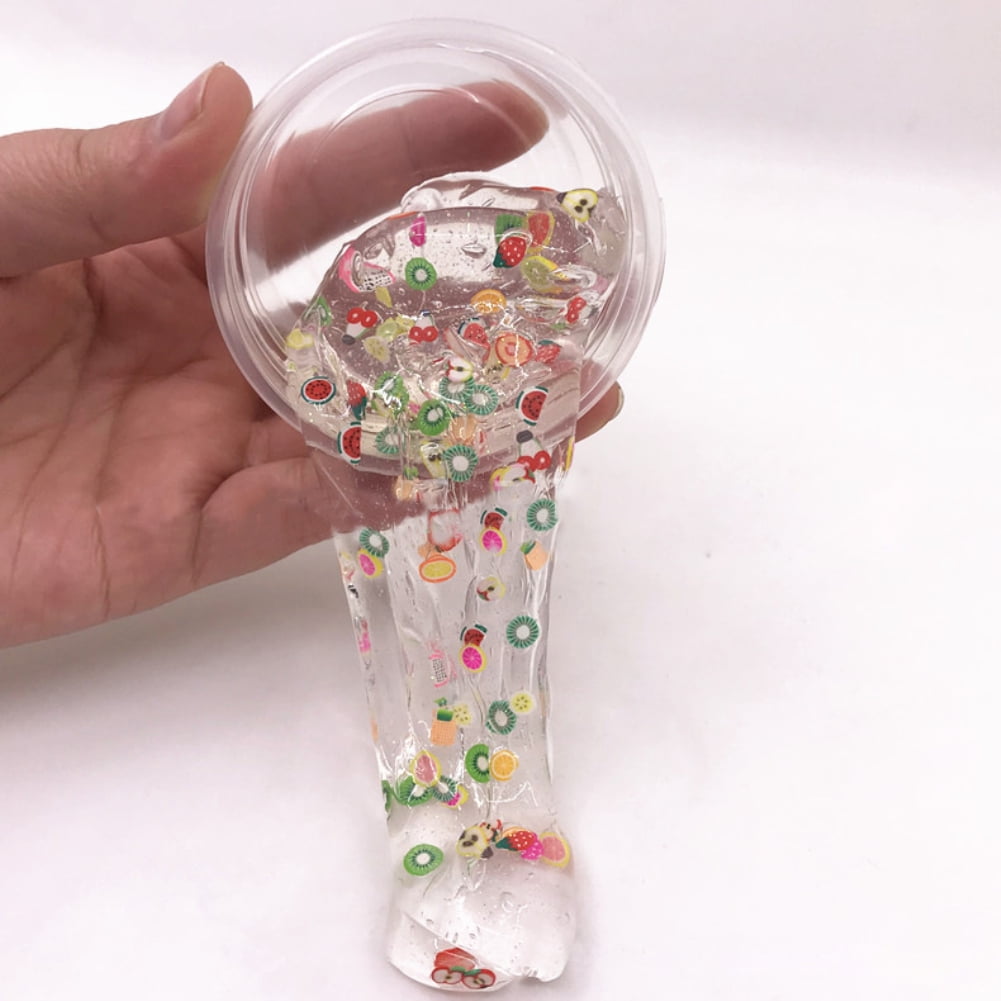 QILIN Transparent Sliced Fruit Salad Slime Magic Mud Putty Stress ...