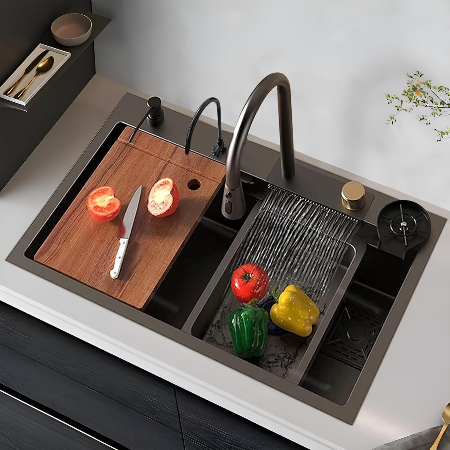 QIMAGE Stainless Steel Boelon Luxurious Kitchen Sink with Integrated ...