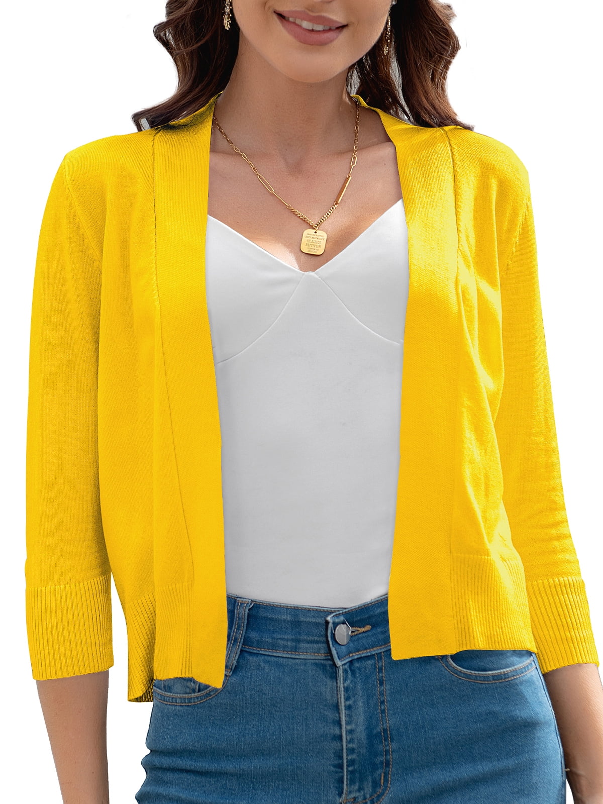 QINCAO Women's Cardigan Sweater Open Front Knit Coat Shrugs for Women ...
