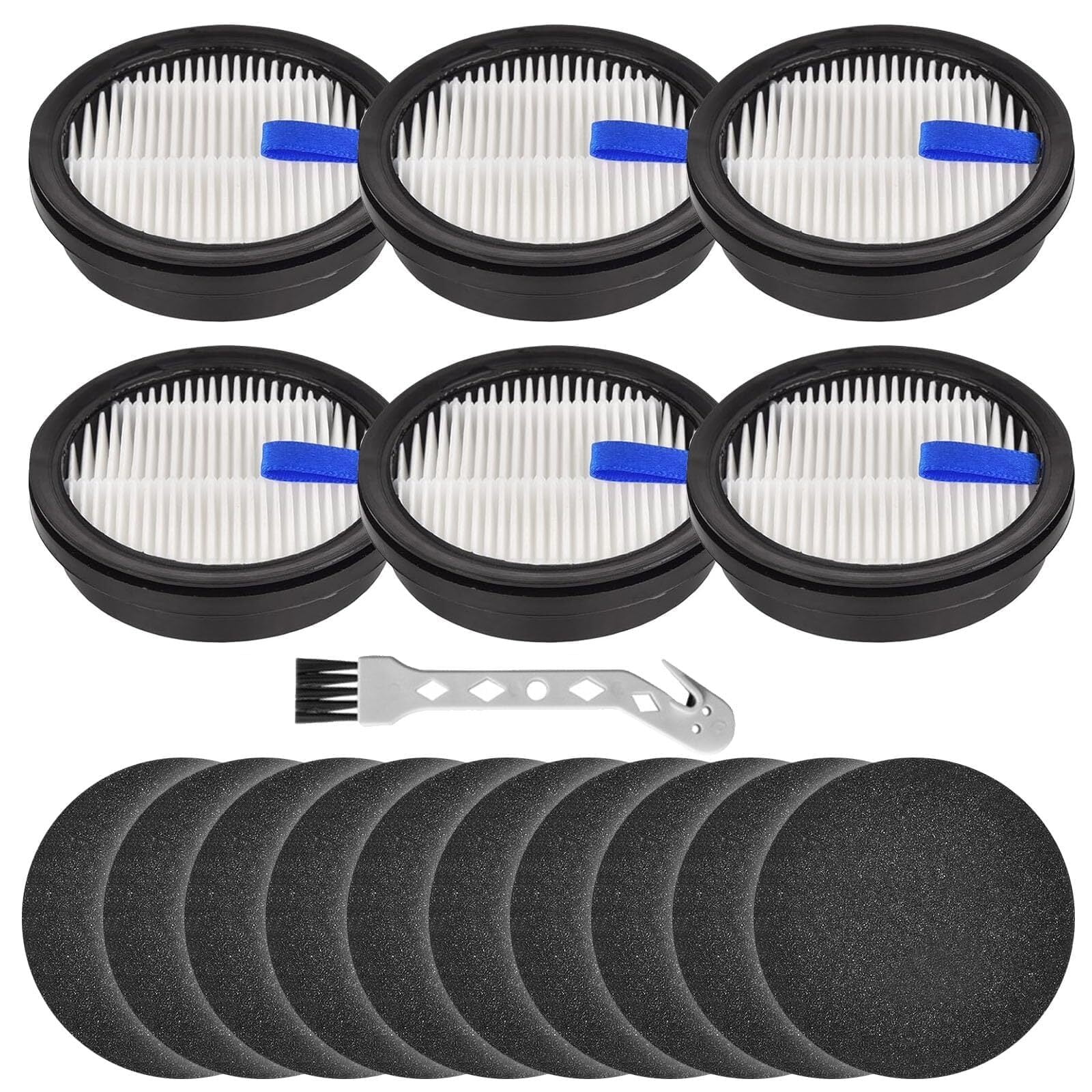 QING 6 Pack HEPA Filters + 10 Pack Sponge Filters Replacement for ...