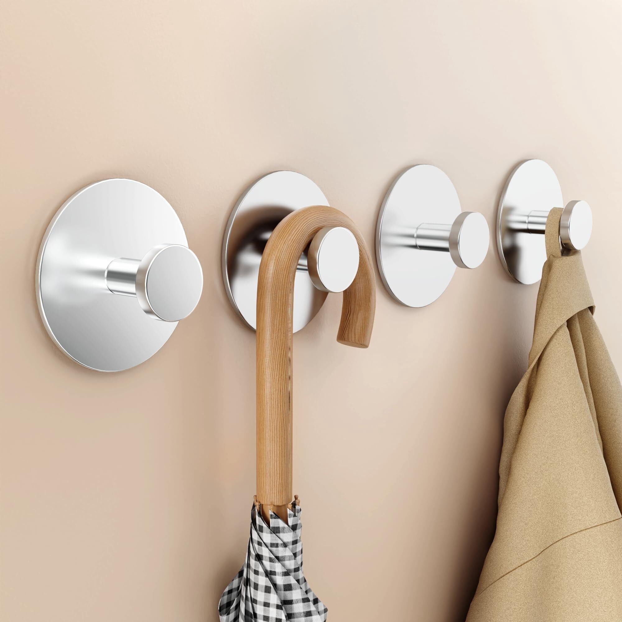 QING Adhesive Wall Hook for Coat and Towel: Extra Sticky 12 LB (Max ...
