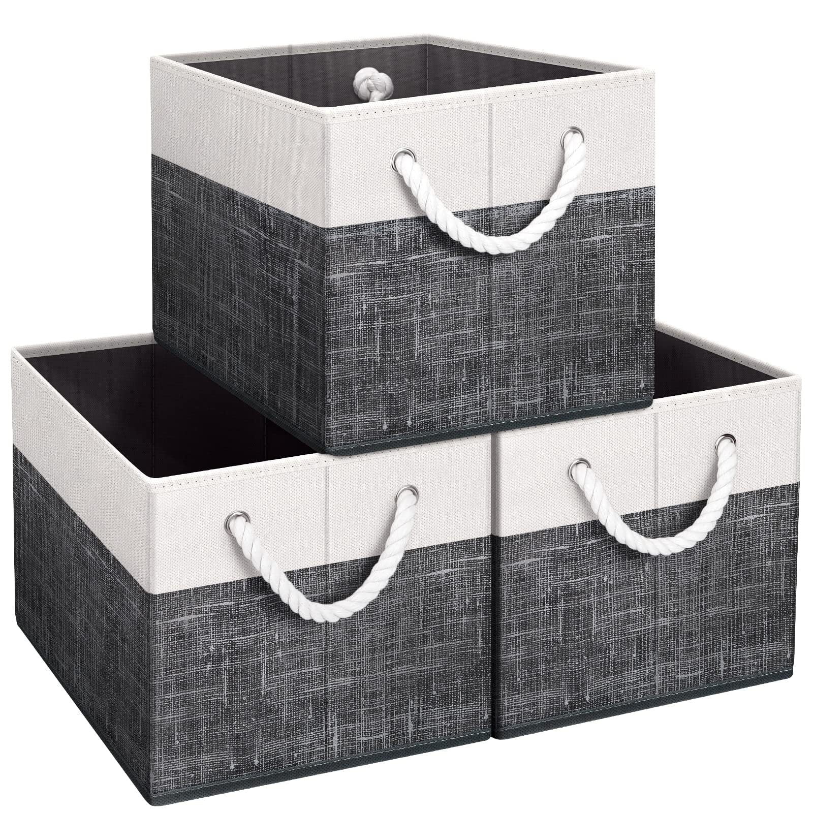 QING Fab totes Storage Bins [3-Pack], Foldable Storage Baskets for ...