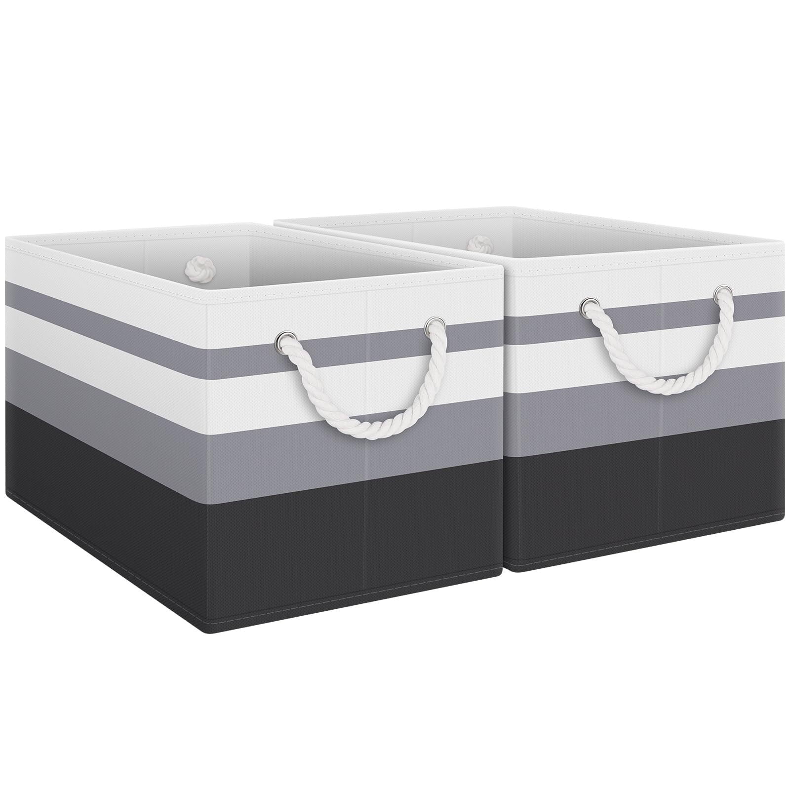 QING Fab totes Storage Bins [3-Pack], Foldable Storage Baskets for ...