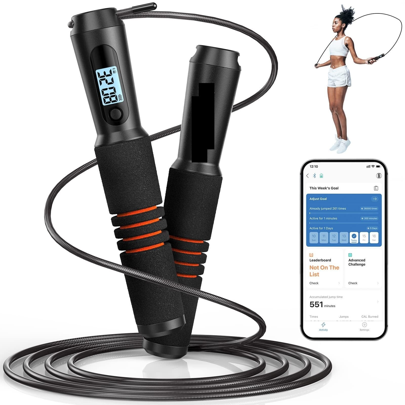 QING Jump Rope, Smart Jump Rope with Counter, Fitness Skipping Rope ...