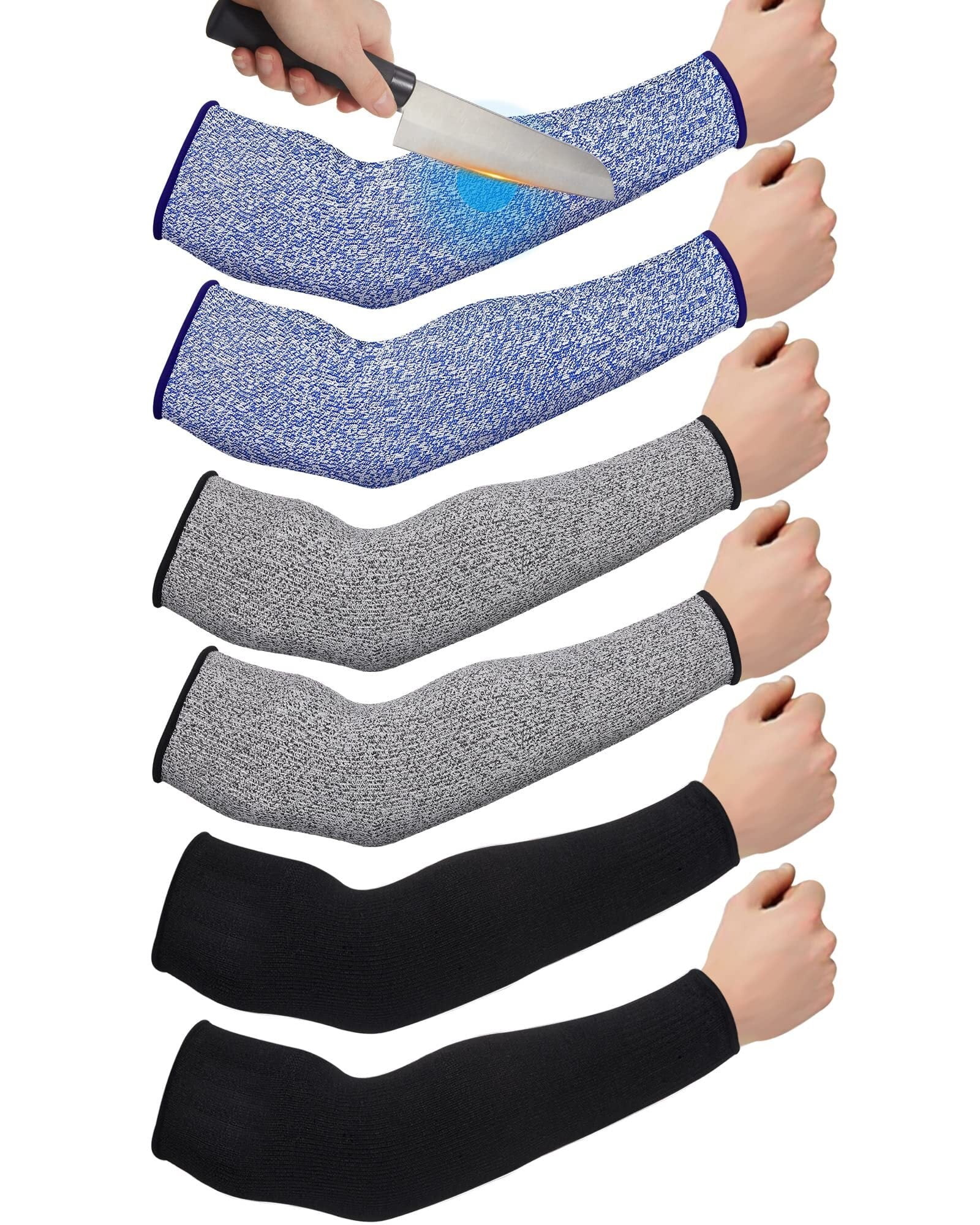 QING Neer 3 Pairs Cut Resistant Arm Sleeves Level 5 Arm Guard ...