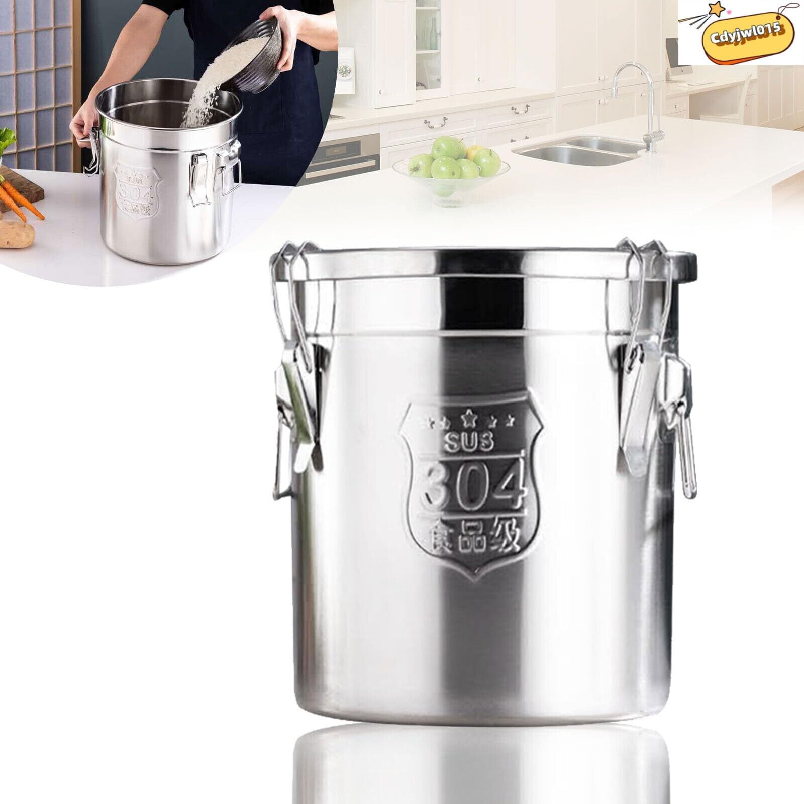 QING Stainless Steel Airtight Canister for Kitchen, Canisters Container ...