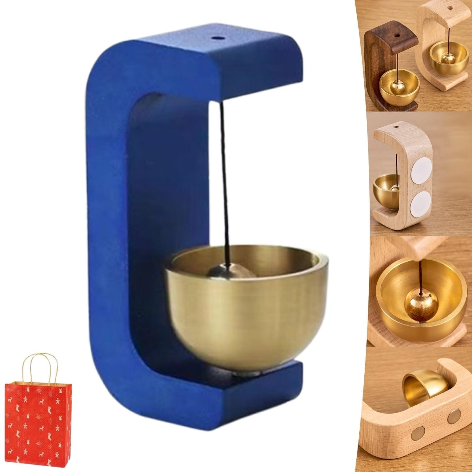 QING Suction Door Type Solid Wood Wind Chime, Shopkeepers Bell for Door ...