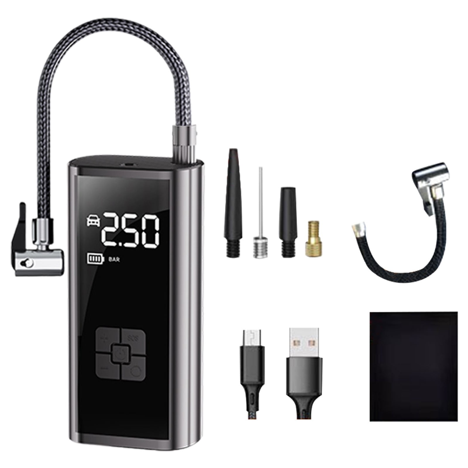 QIOIUPZ Tire Inflator 120 Charge And Plug Portable Pump 19L/Min Fast ...