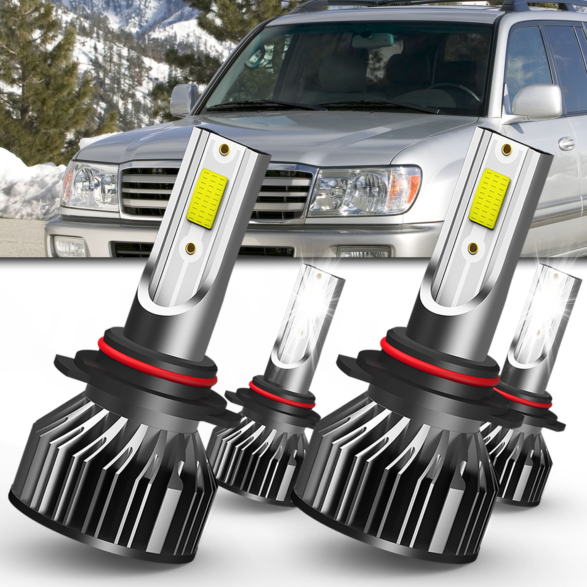 QIPEIZSP Fit for Toyota Land Cruiser 1998-2007 9005/H10/HB3 9006/HB4 ...