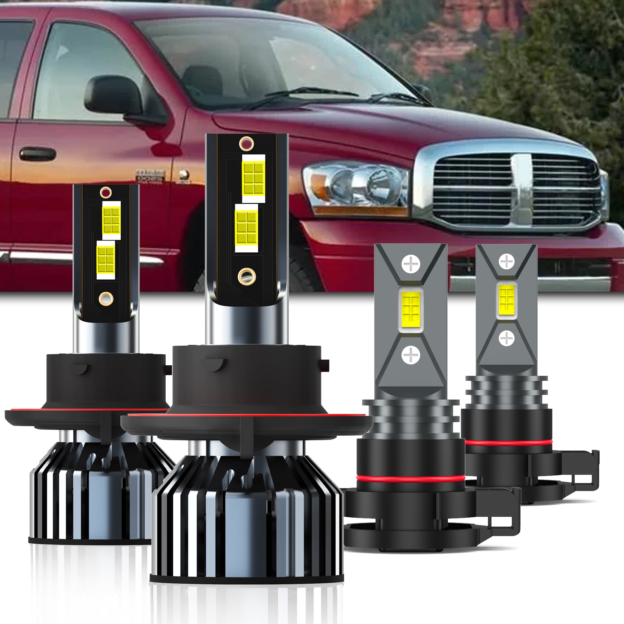 QIPEIZSP LED Headlight Bulbs Compatible With GMC YUKON 2007-2014,9008 ...