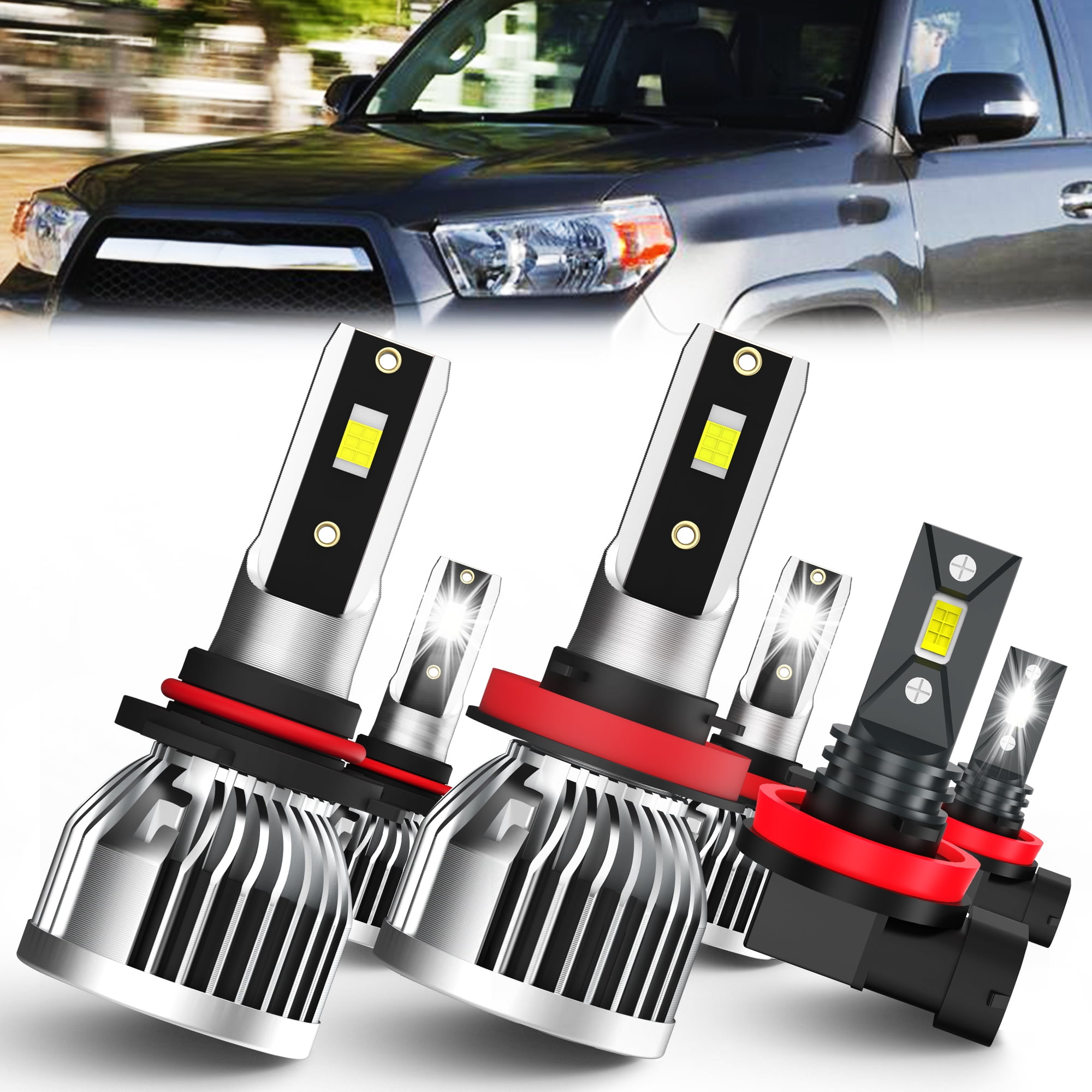 QIPEIZSP LED Headlight Bulbs Compatible With Toyota 4Runner 2010-2013 ...