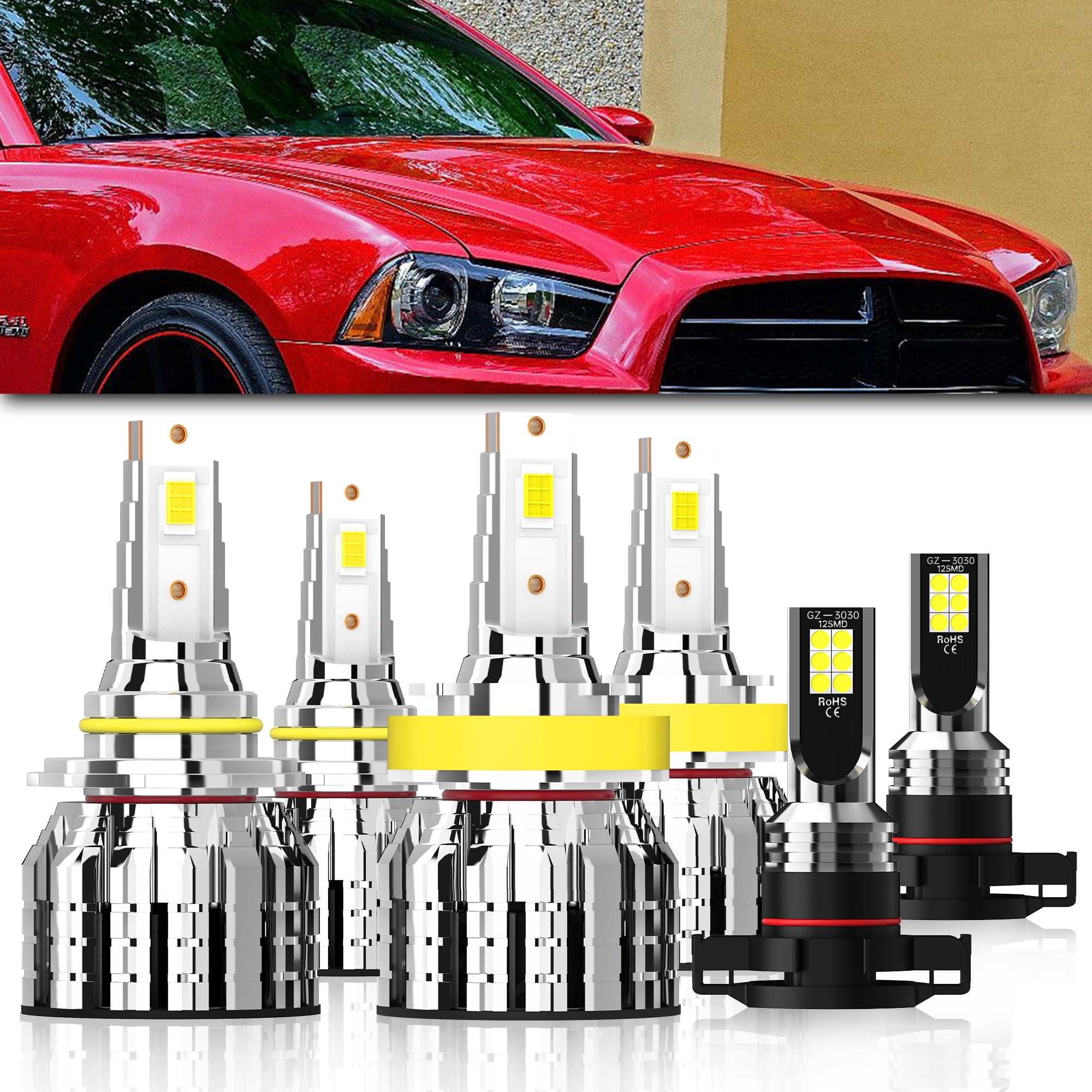 QIPEIZSP LED Headlight Bulbs fit for Dodge Charger 2011-2014,9005 High ...