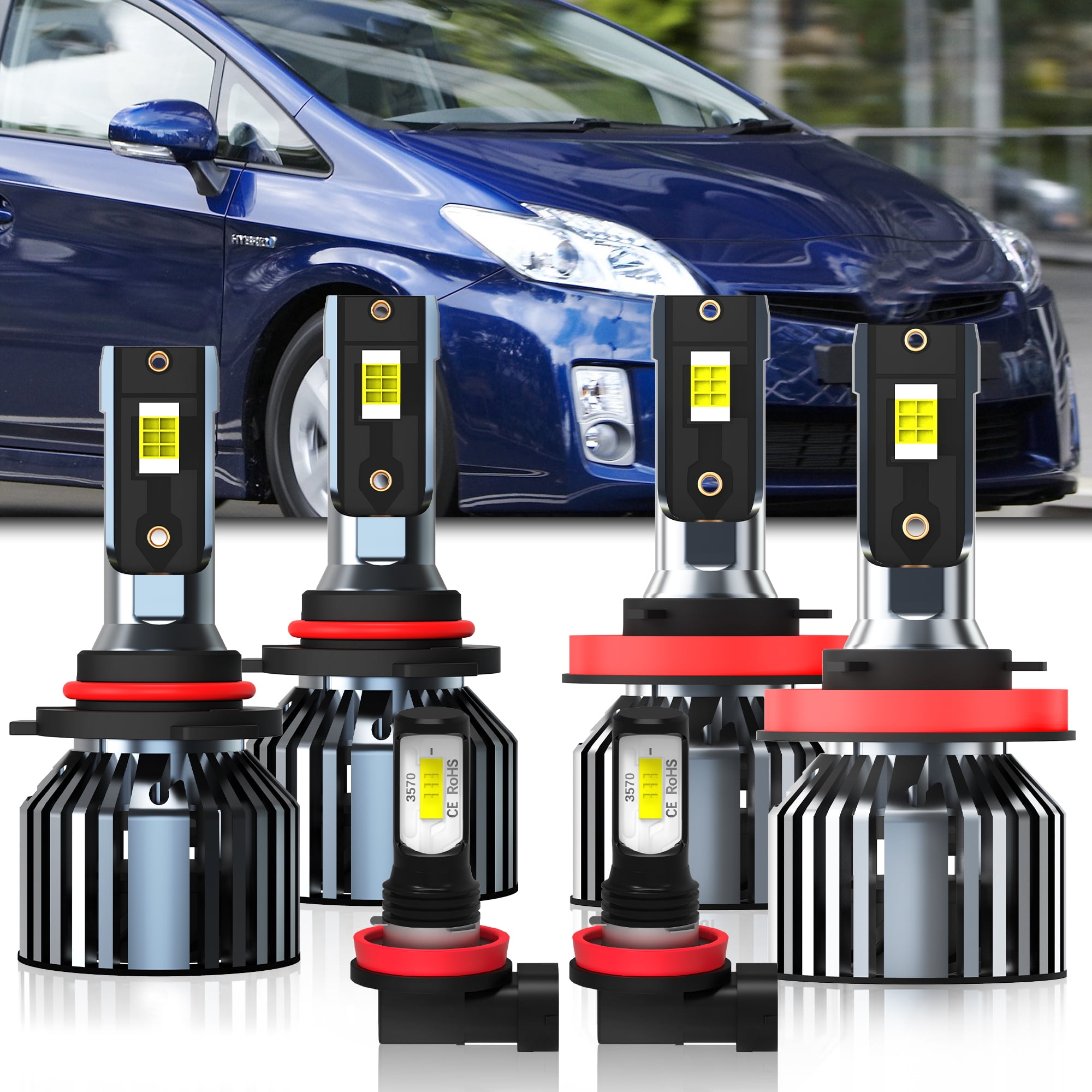 QIPEIZSP LED Headlight Bulbs fit for Toyota PRIUS 2010-2015,9005/H10 ...