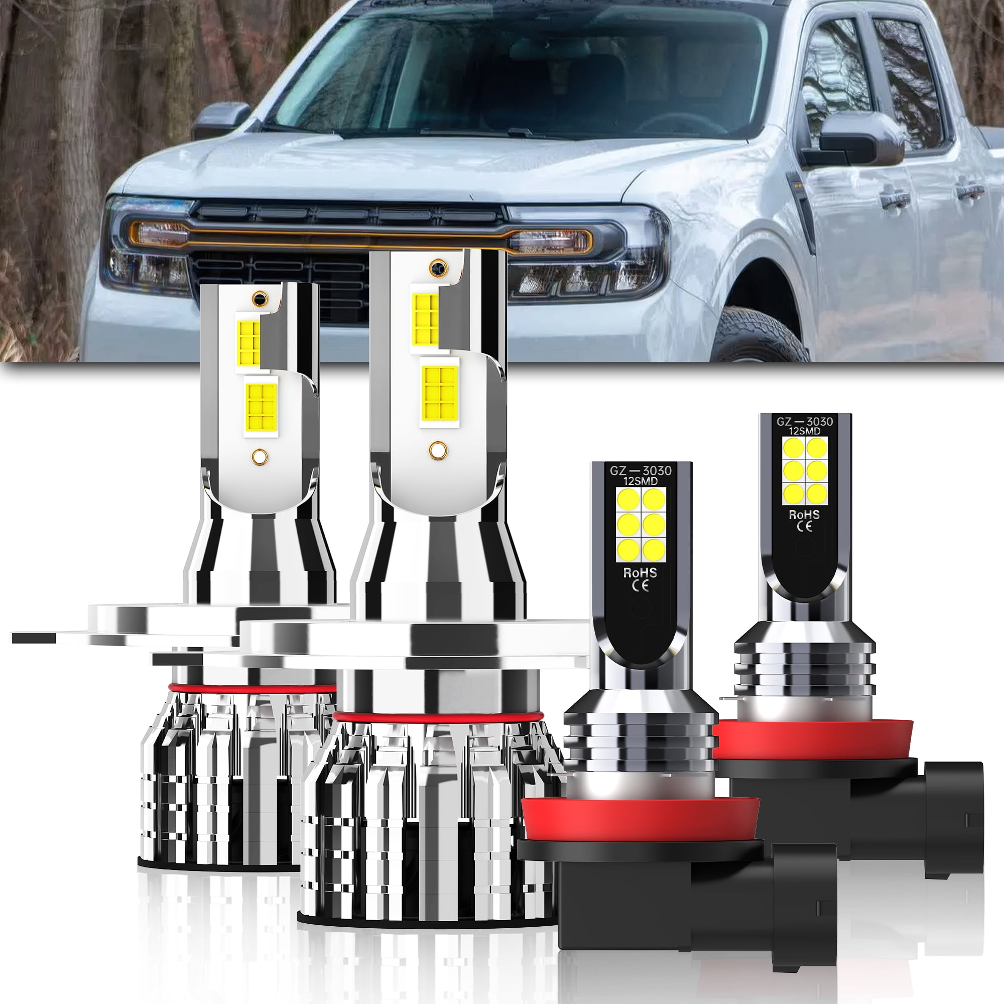 QIPEIZSP LED Headlight Bulbs fit for Ford MAVERICK 2023,9003 High Low ...