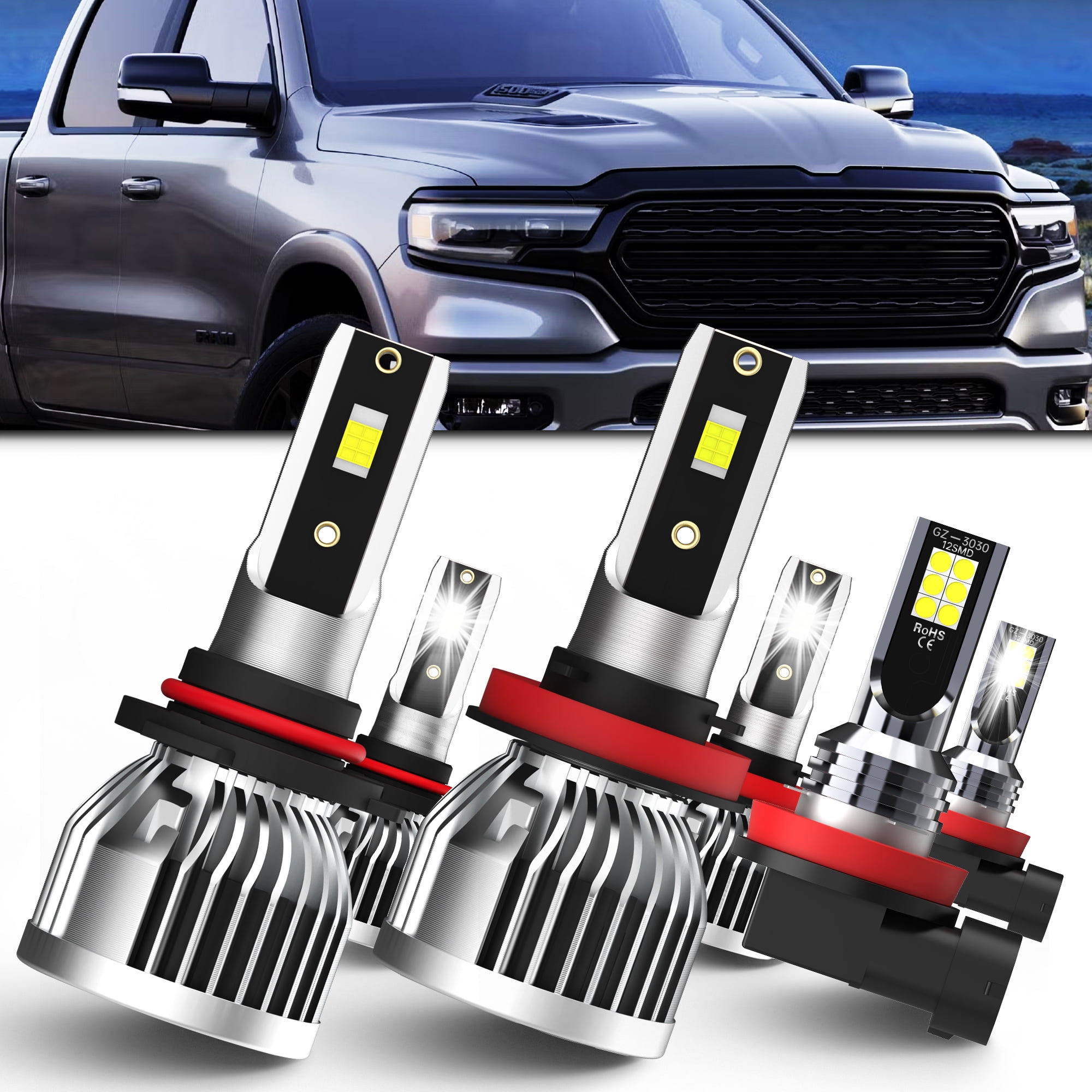 QIPEIZSP compatible with 2019 2020 2021 DODGE RAM 1500 2500 3500 Without Projector LEDs Led ...