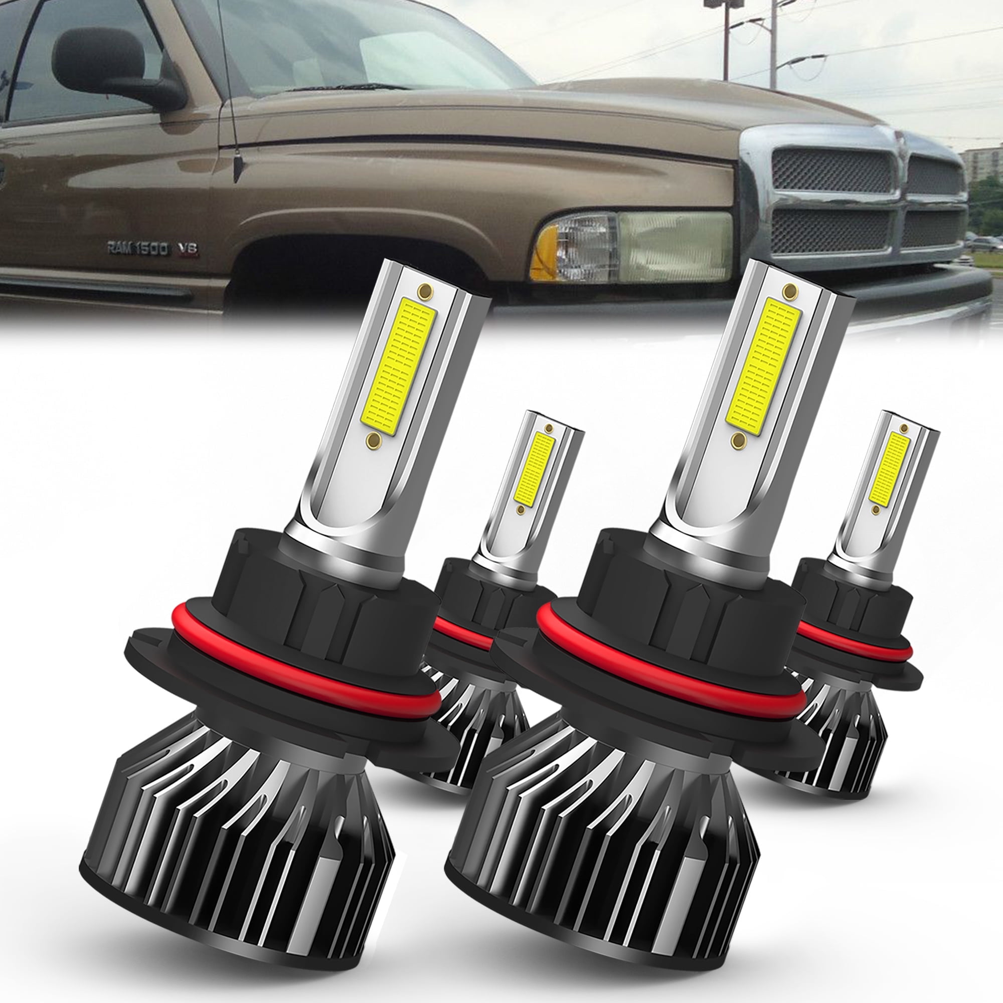 QIPEIZSP compatible for DODGE RAM 1500 2500 3500 2003 2004 2005 Headlight Bulbs,9007/hb5 High ...