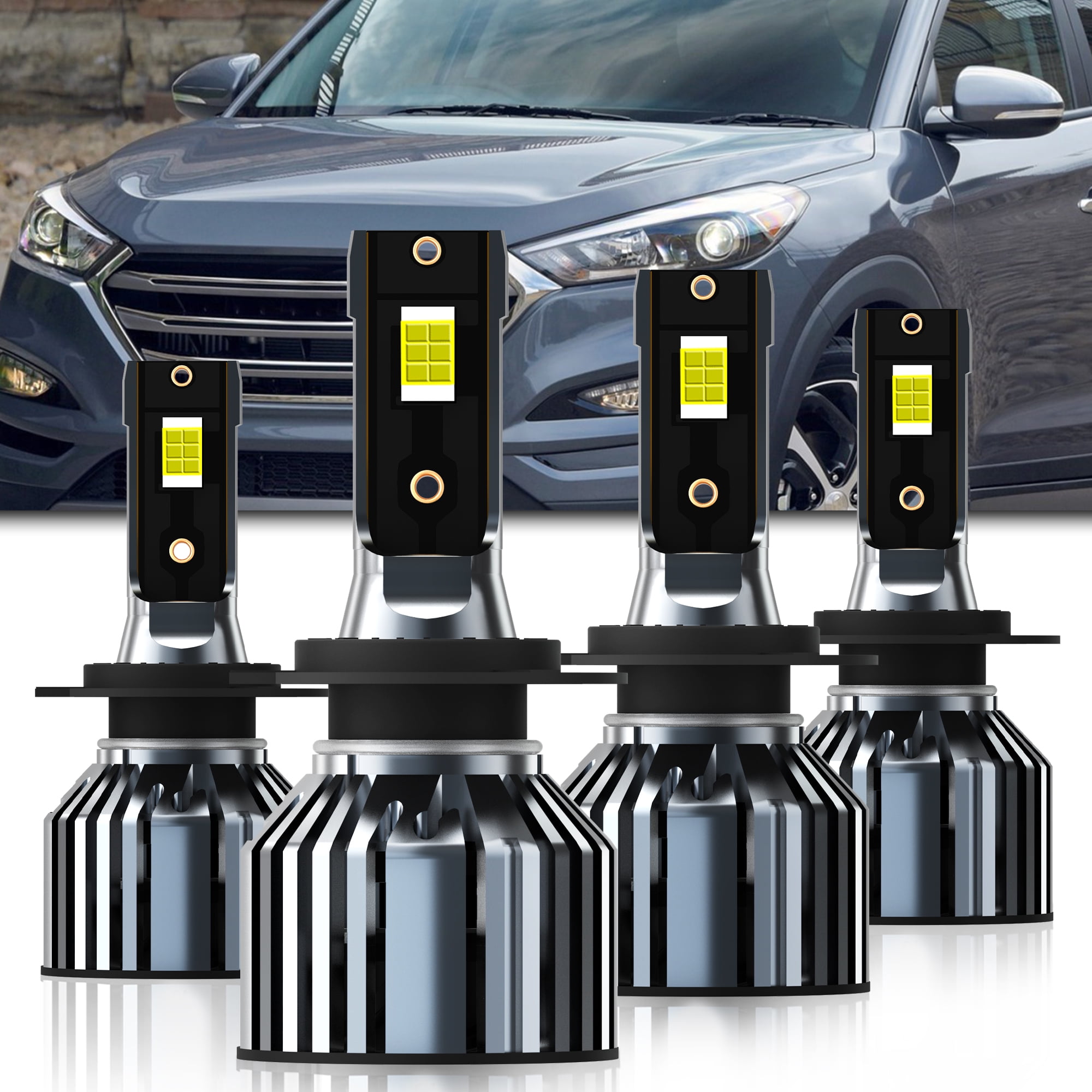 QIPEIZSP fit for Hyundai Tucson 2016-2018 H7 LED Bulbs Combo 6500K White,H7 LED Headlights Bulbs ...