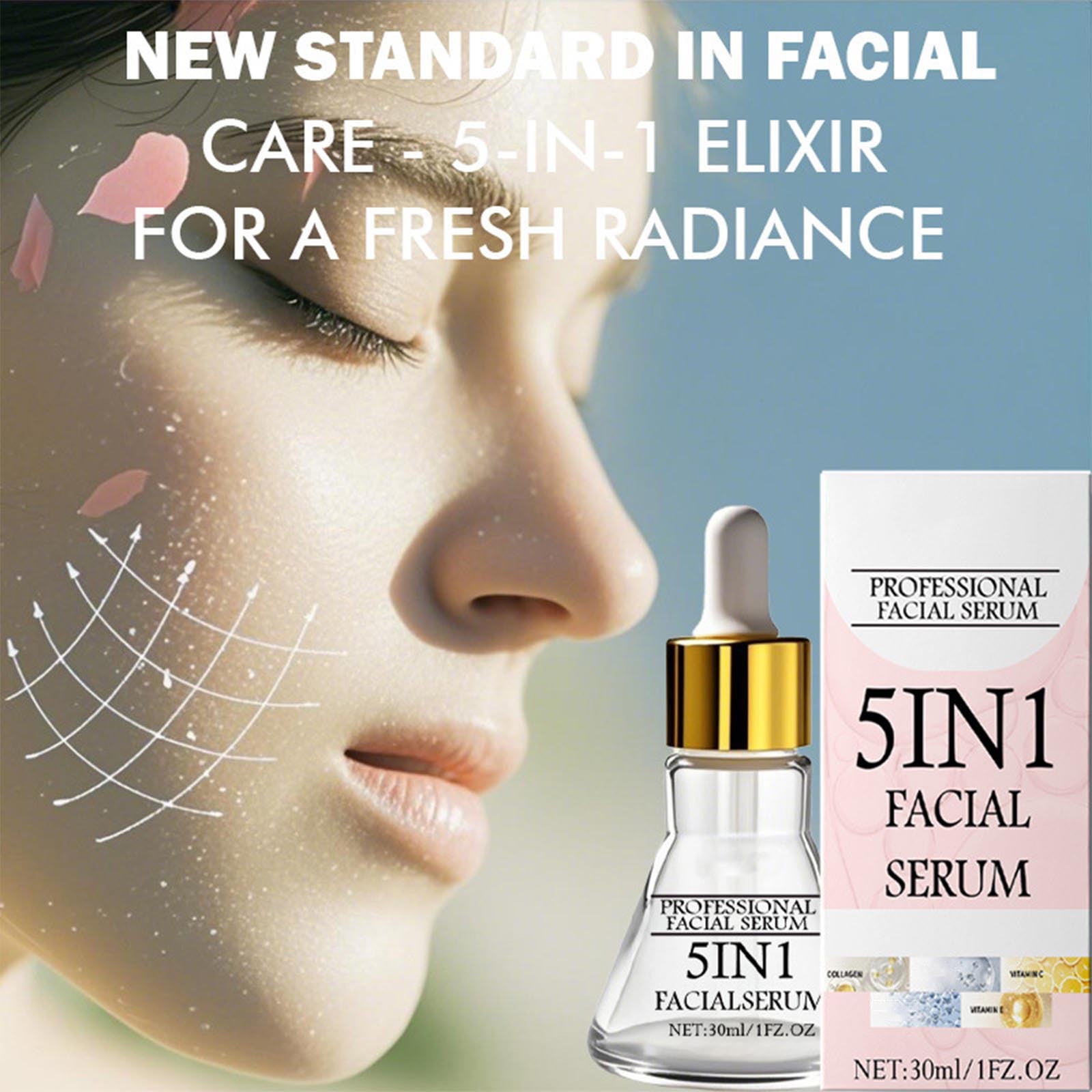 QIPOPIQ 5-in-1 facial essence Anti wrinkle firming fading spots ...