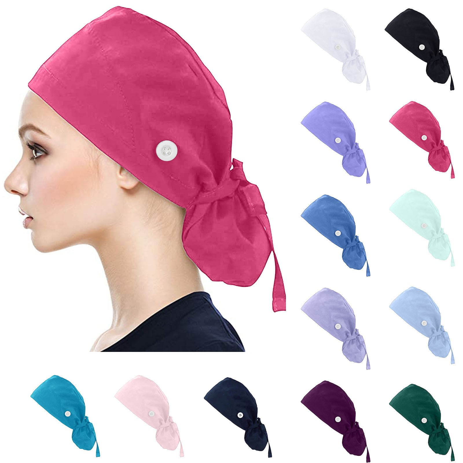 QIPOPIQ Adjustable Working Cap with Button, Satin Lined Cotton Working ...